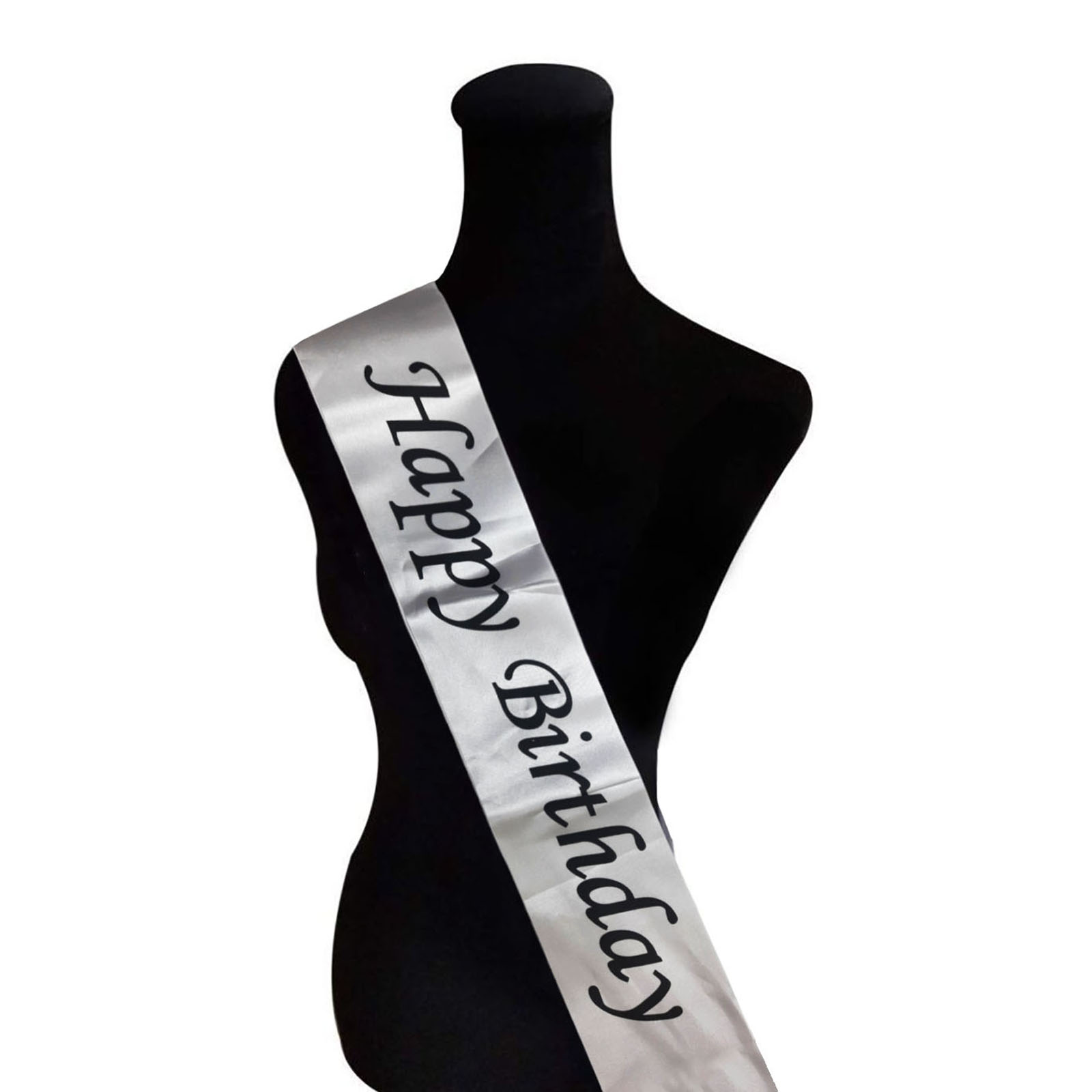 Happy Birthday Sash, Silver – Birthday Party Supplies – Party Time Dubai