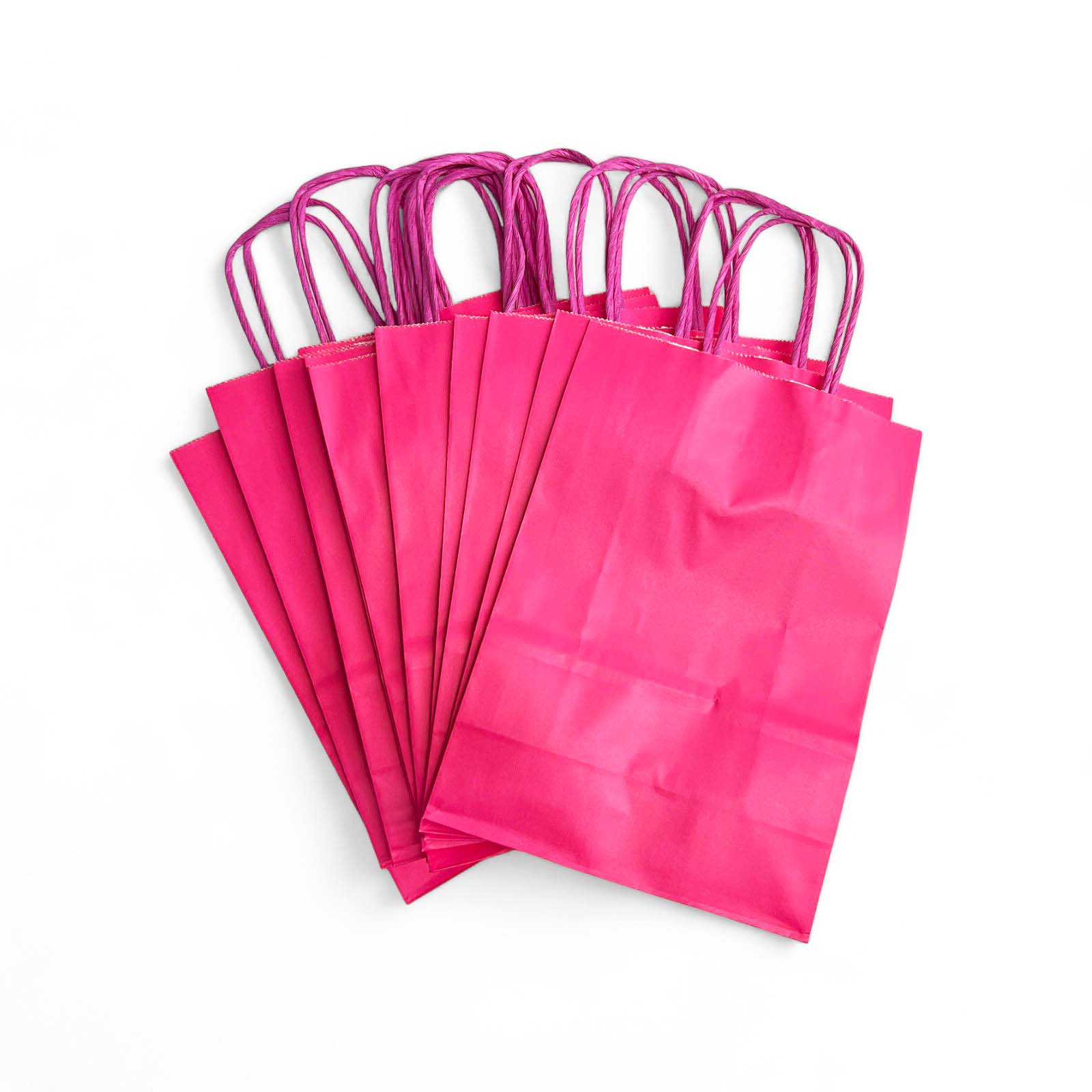 12-Pieces 22x15x8cm Dark Pink Kraft Bags – Party Favors Bag & Gift ...