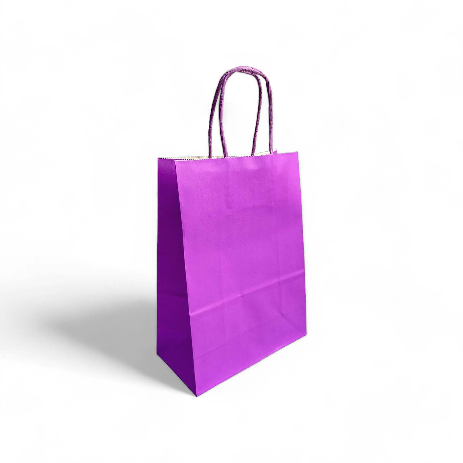 12-Pieces 22x15x8cm Purple Kraft Bags – Party Favors Bag & Gift Paper ...