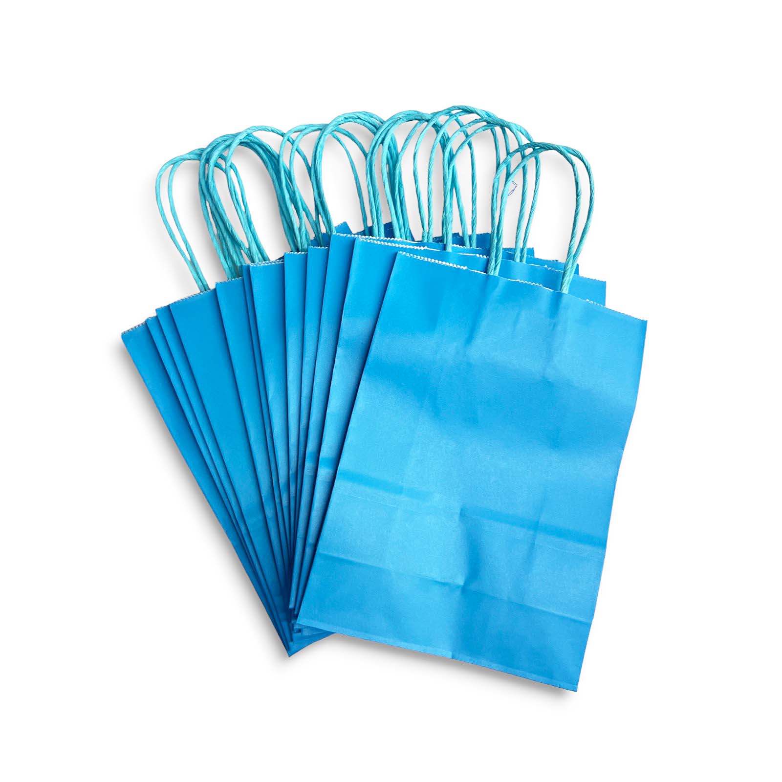 12-Pieces 22x15x8cm Blue Kraft Bags – Party Favors Bag & Gift Paper Bag ...