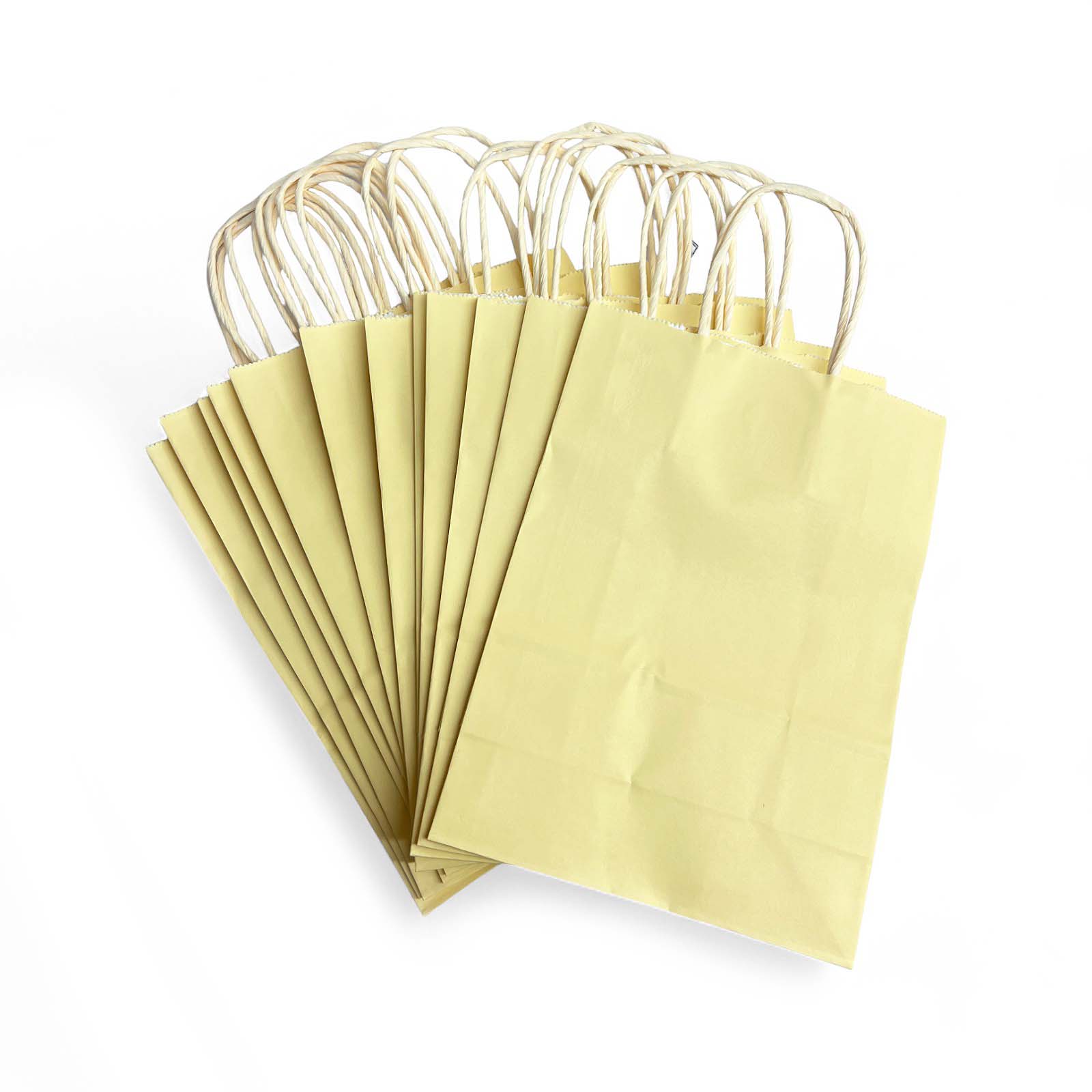 12-Pieces 22x15x8cm Beige Kraft Bags – Party Favors Bag & Gift Paper ...