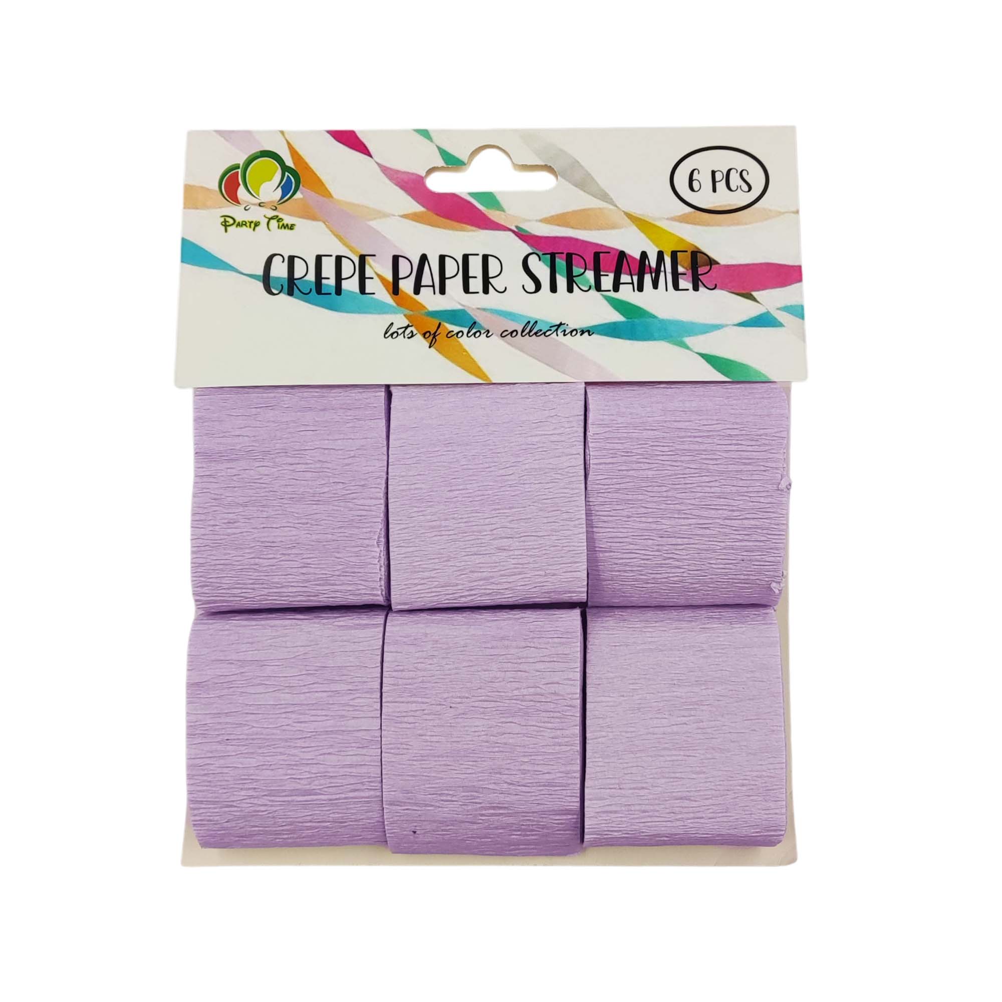 6-Pieces 4.5cm x 2.5meters Crinkled Crepe Paper Streamers – Pastel ...