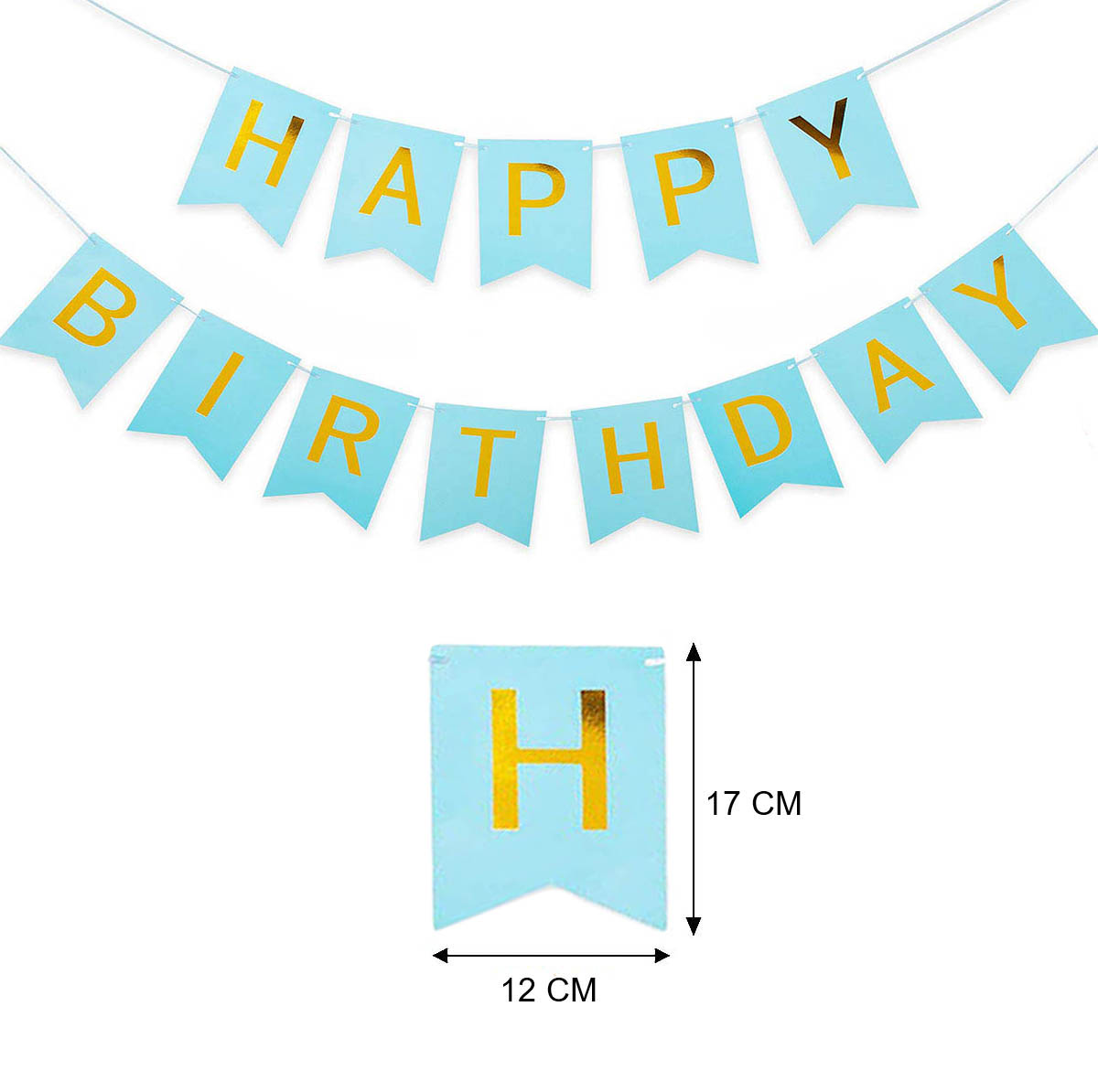 Happy Birthday Banner, Light Blue – Party Decorations – Party Time Dubai