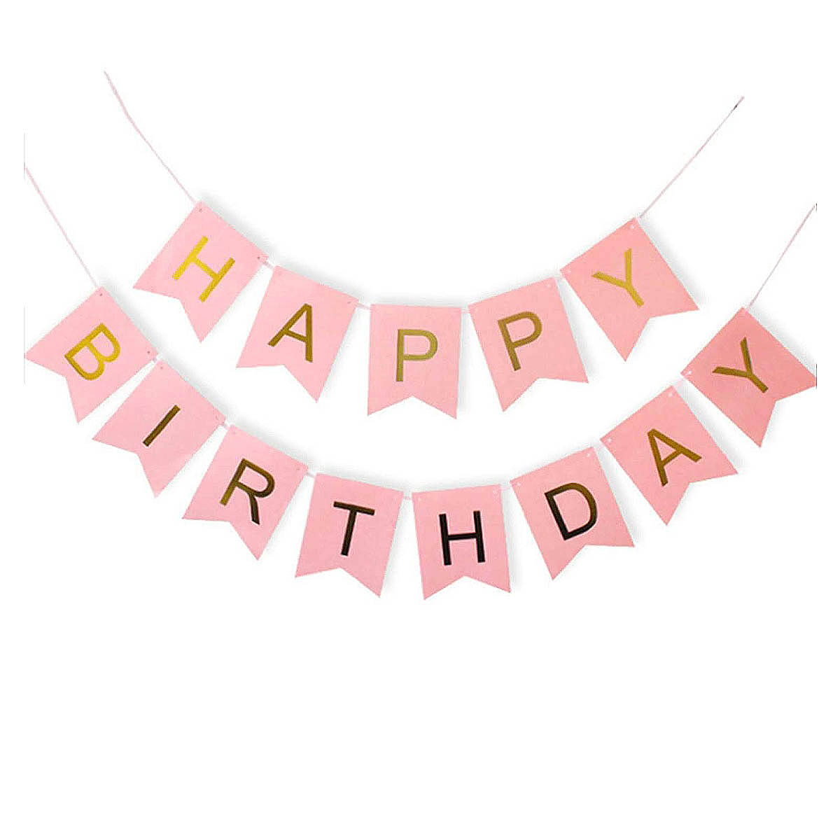 Happy Birthday Banner, Light Pink – Party Decorations – Party Time Dubai