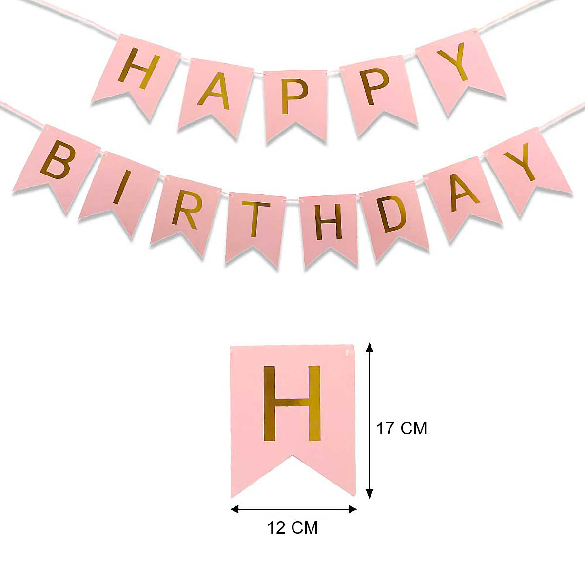Happy Birthday Banner, Light Pink – Party Decorations – Party Time Dubai