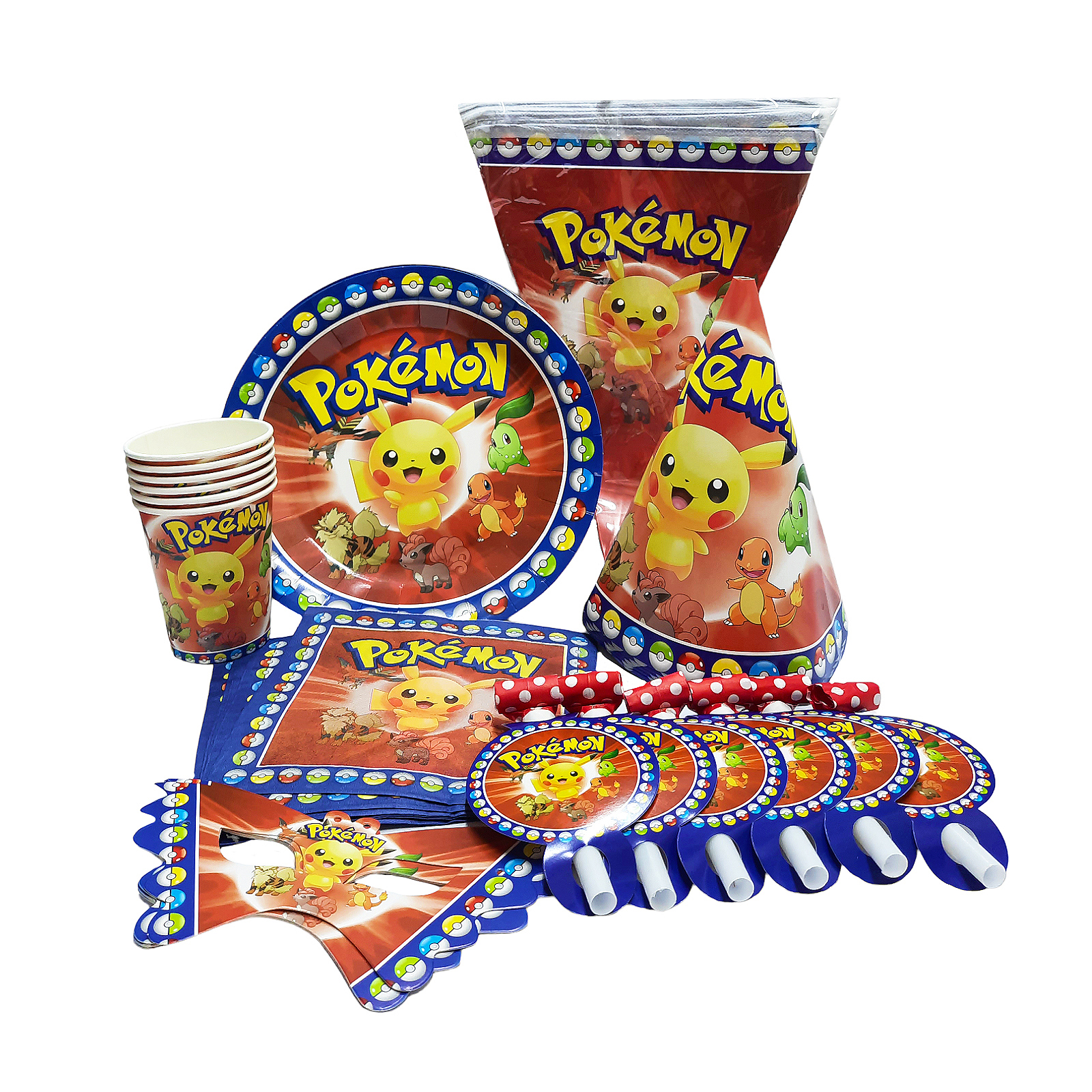37-Pieces Pokémon Party Pack Disposable Tableware Sets – Party Supplies ...