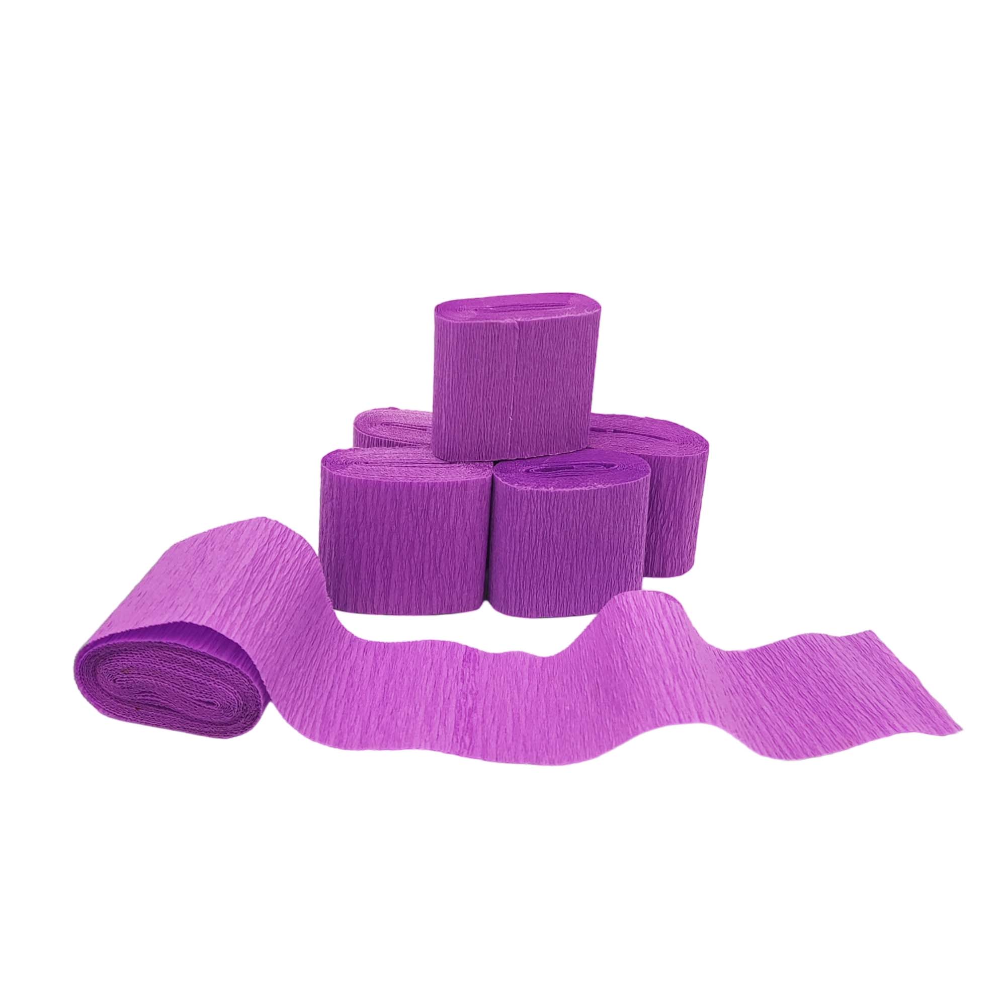 6-Pieces 4.5cm x 2.5meters Crinkled Crepe Paper Streamers – Purple ...