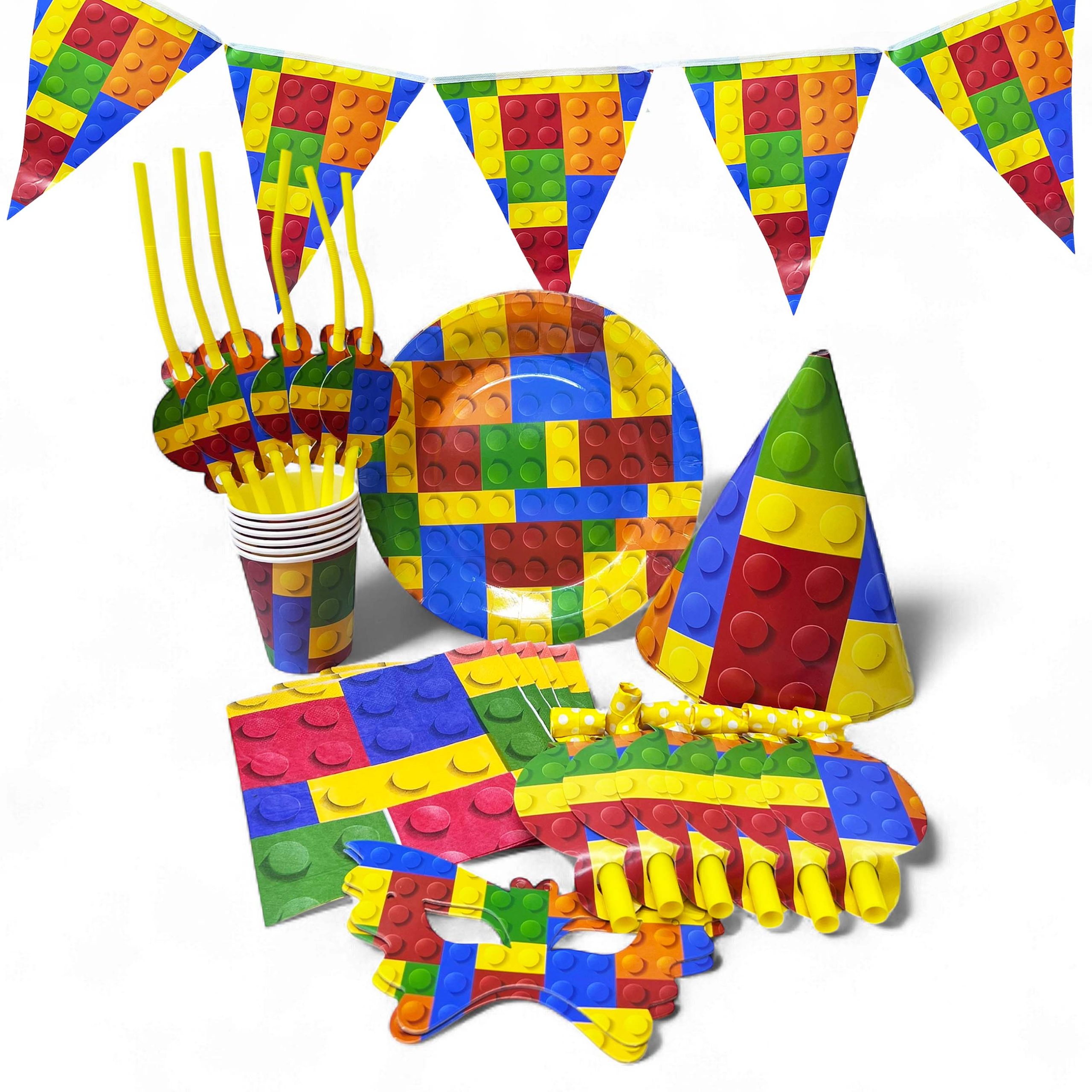 43-Pieces Lego Party Pack Disposable Tableware Sets – Party Supplies ...