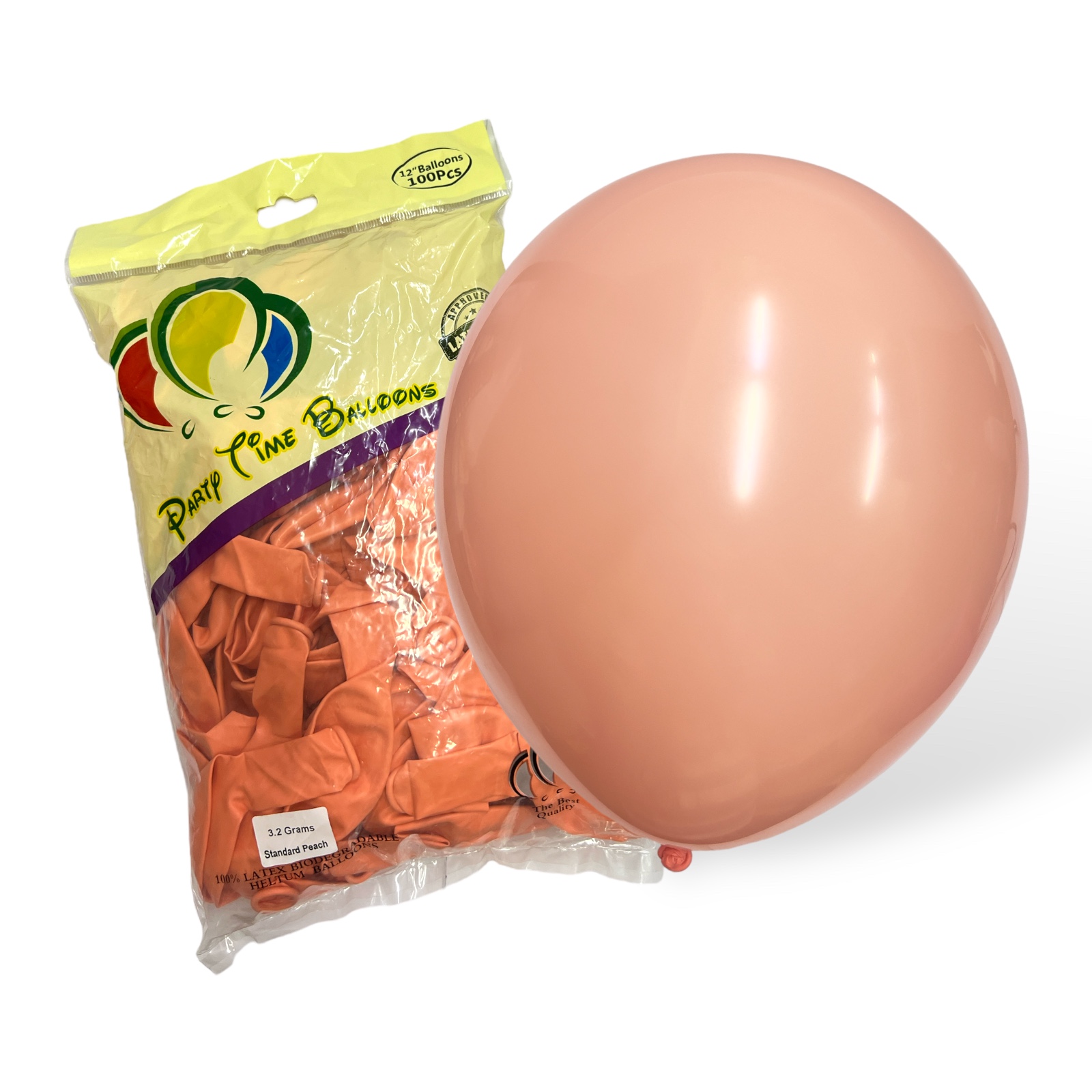 100pcs 12″ 3.2g Party Time Standard Peach Latex Balloons – Party Time Dubai