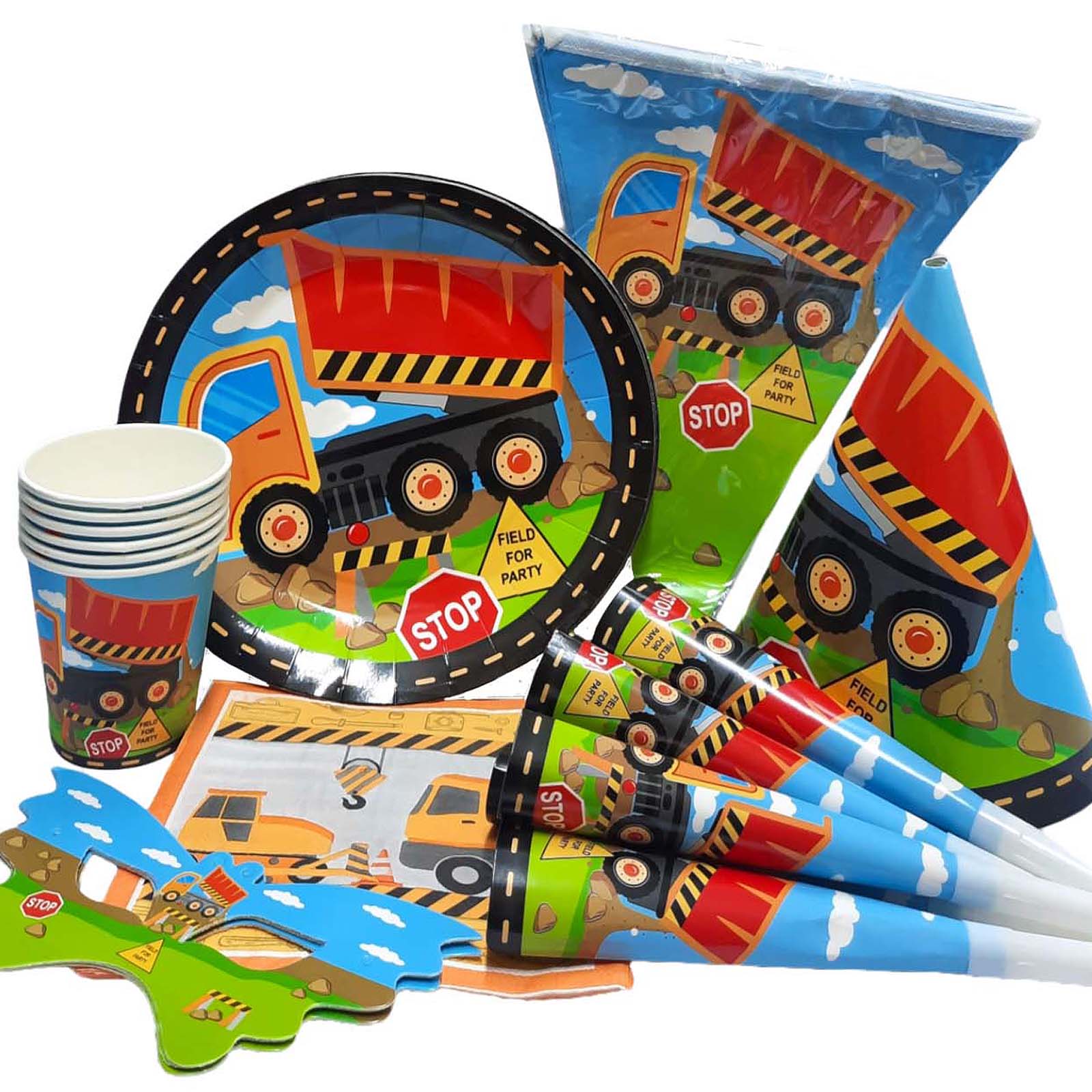 37-Pieces Trucks Party Packs Disposable Tableware Sets – Party Supplies ...