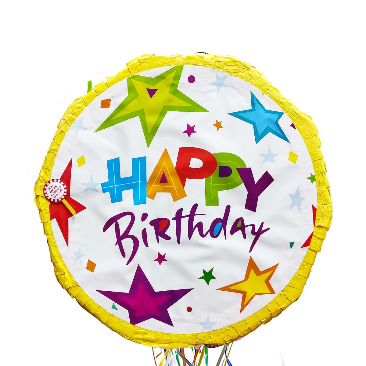 45cm Happy Birthday Pull String Piñata, Stars – Party Time Dubai