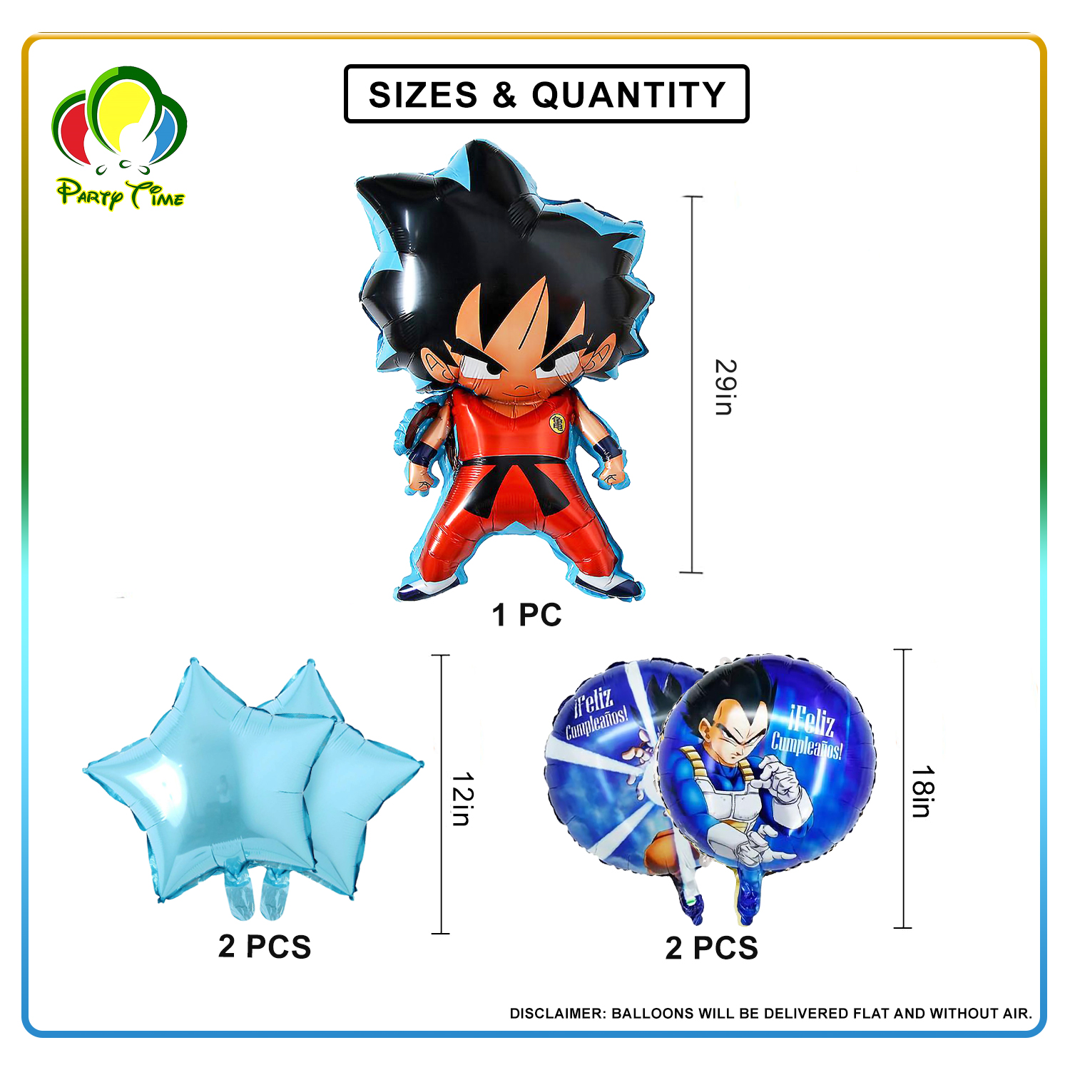 5-Pieces Goku Dragon Ball Foil Balloons Set – Birthday Party ...