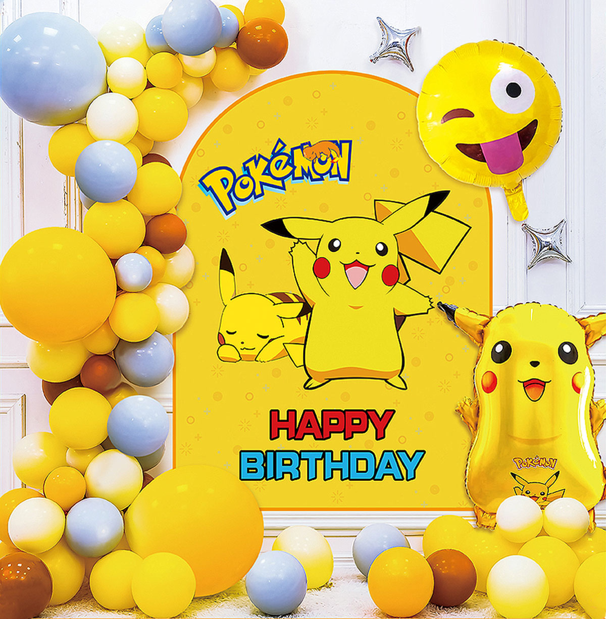 63-Pieces DIY Pokemon Pikachu Birthday Party Decoration, Pokemon Theme ...