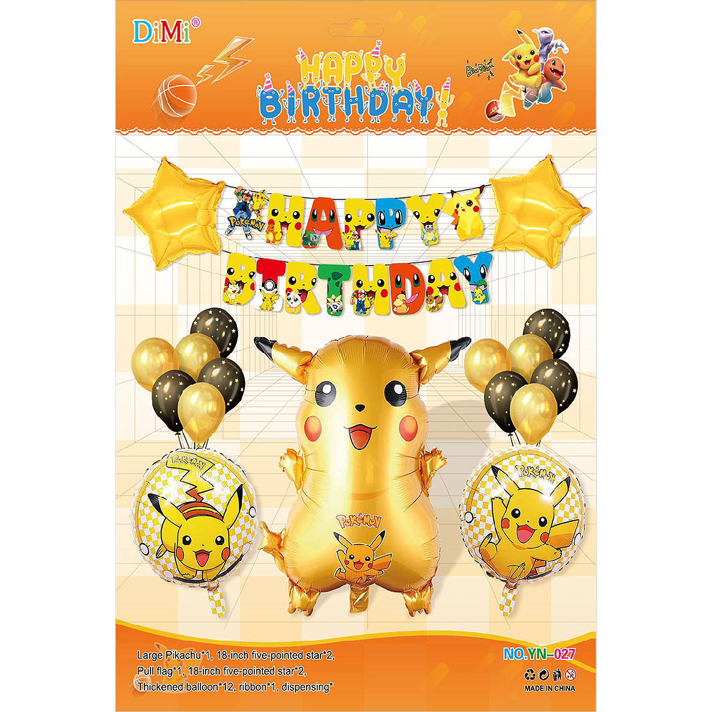18-Pieces DIY Pokemon Pikachu Birthday Party Decoration, Pokemon Theme ...