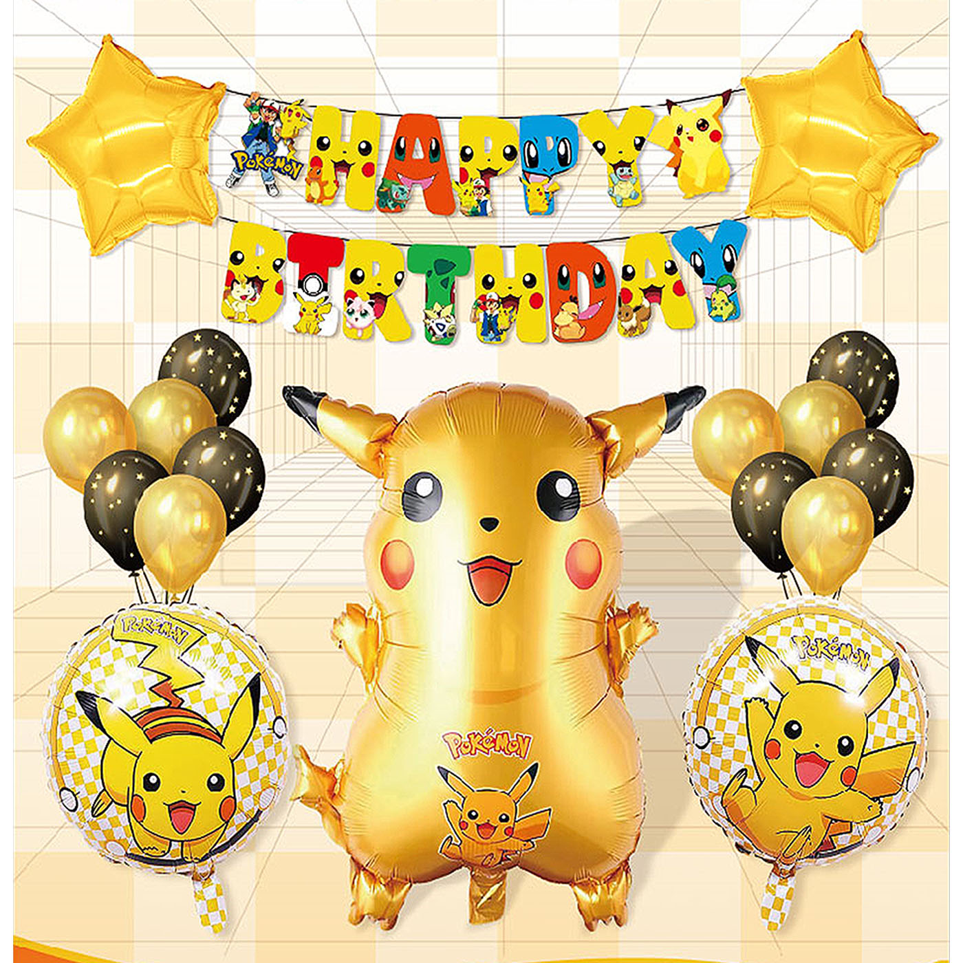 18-Pieces DIY Pokemon Pikachu Birthday Party Decoration, Pokemon Theme ...
