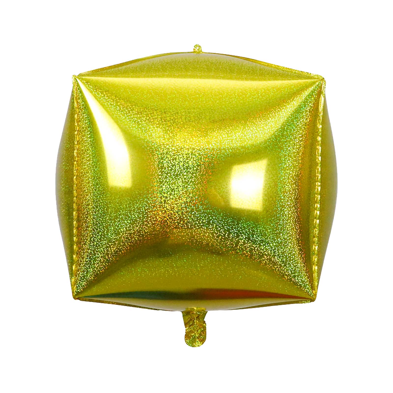 1pc 24″ Gold Holographic 4D Cube Foil Balloon – Party Time Dubai