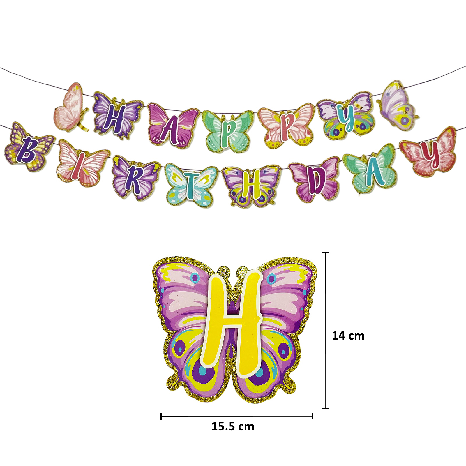 Butterfly Happy Birthday Banner – Birthday Party Decoration – Party ...