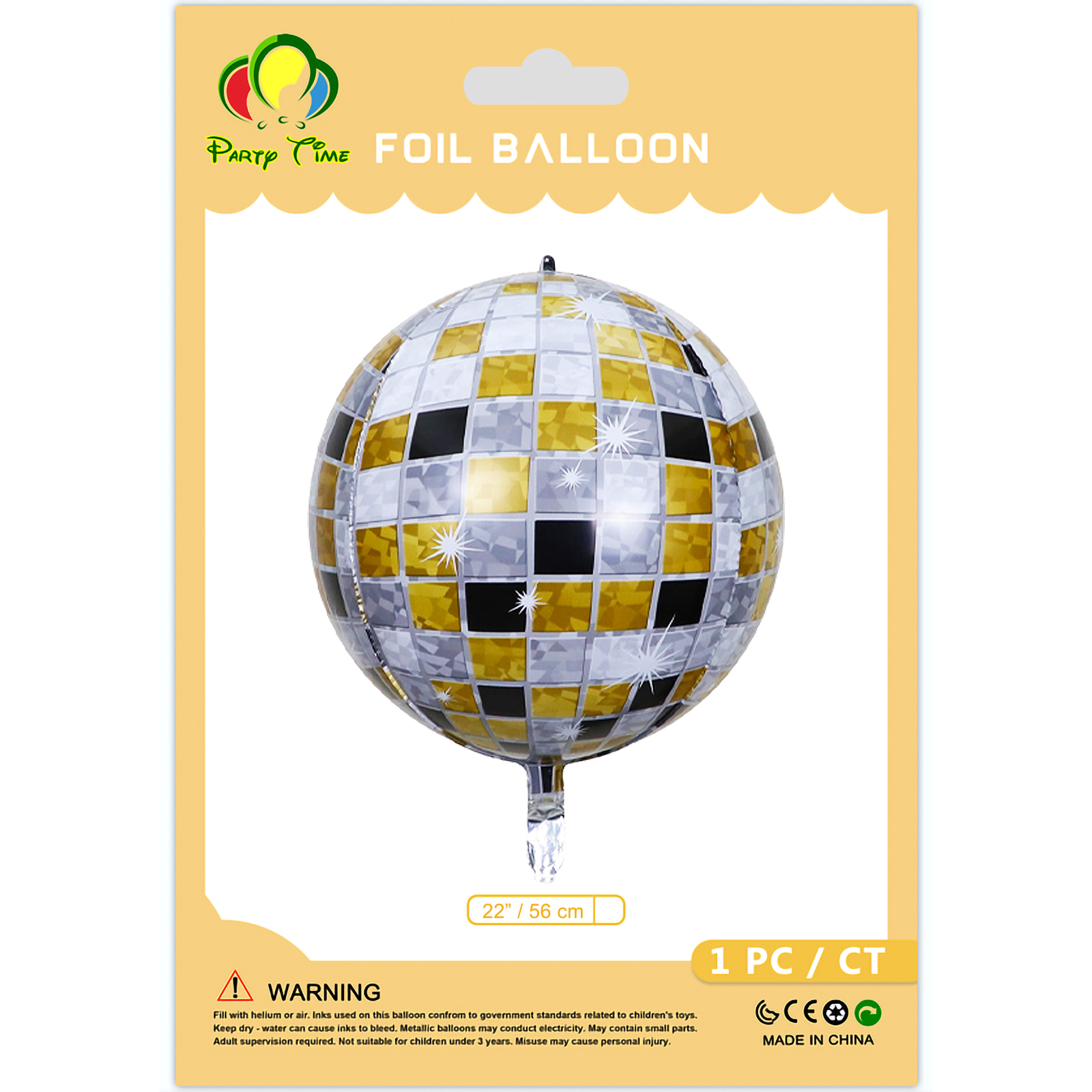 1-Piece 22″ Disco Ball Orb Foil Balloon, Party Decoration – Party Time ...