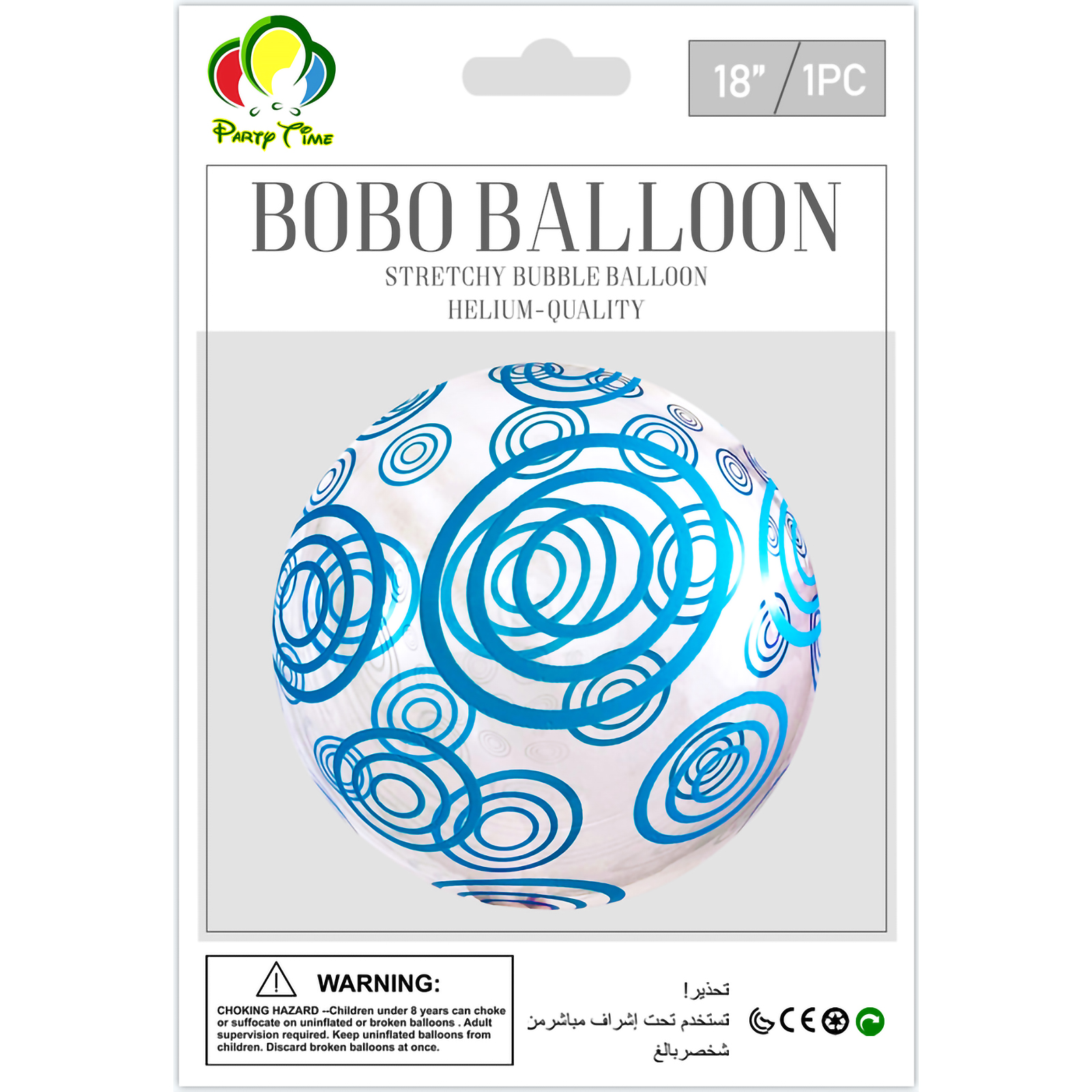 1pc 18inch Clear Bobo Balloons, Bubble Balloons – Blue Circles – Party ...