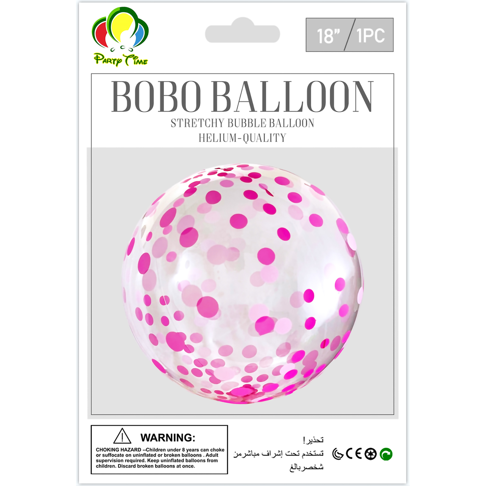 1pc 18inch Clear Bobo Balloons, Bubble Balloons – Pink Polkadots ...