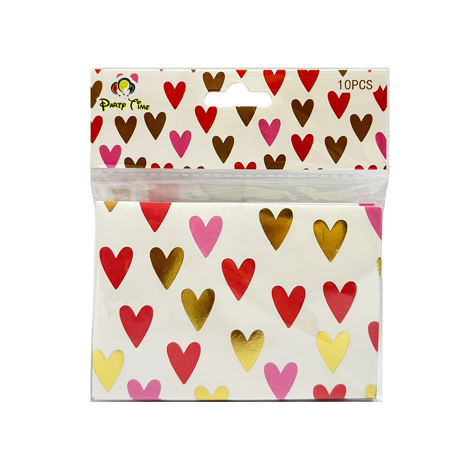 10-Pieces 10.5×7.4cm Hearts Money Envelopes – Party Time Dubai