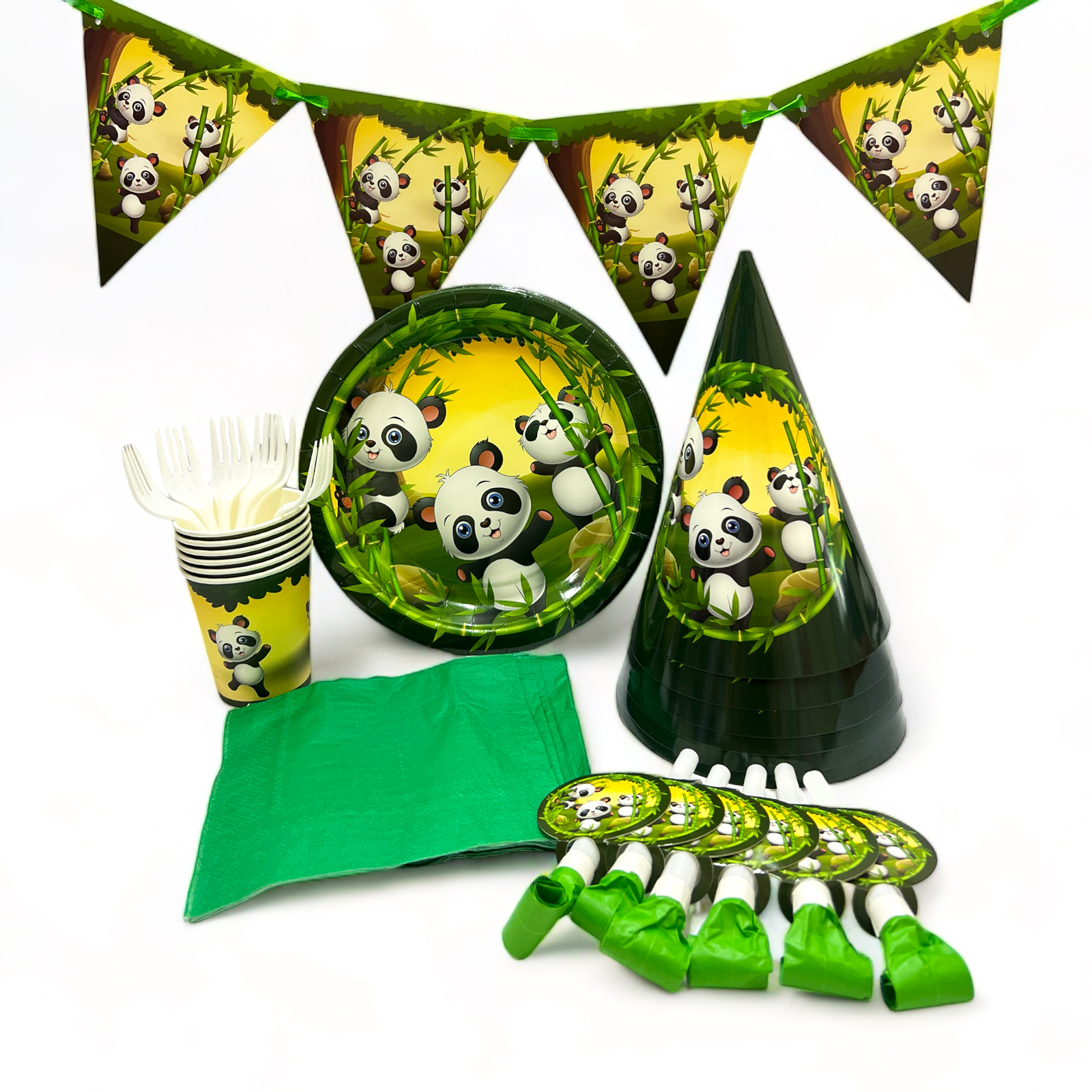 37 Pieces Panda Party Pack Disposable Tableware Sets – Birthday Party ...