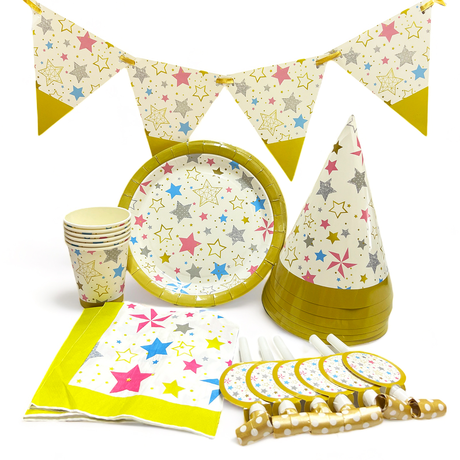 37 Pieces Stars Party Pack Disposable Tableware Sets – Birthday Party ...