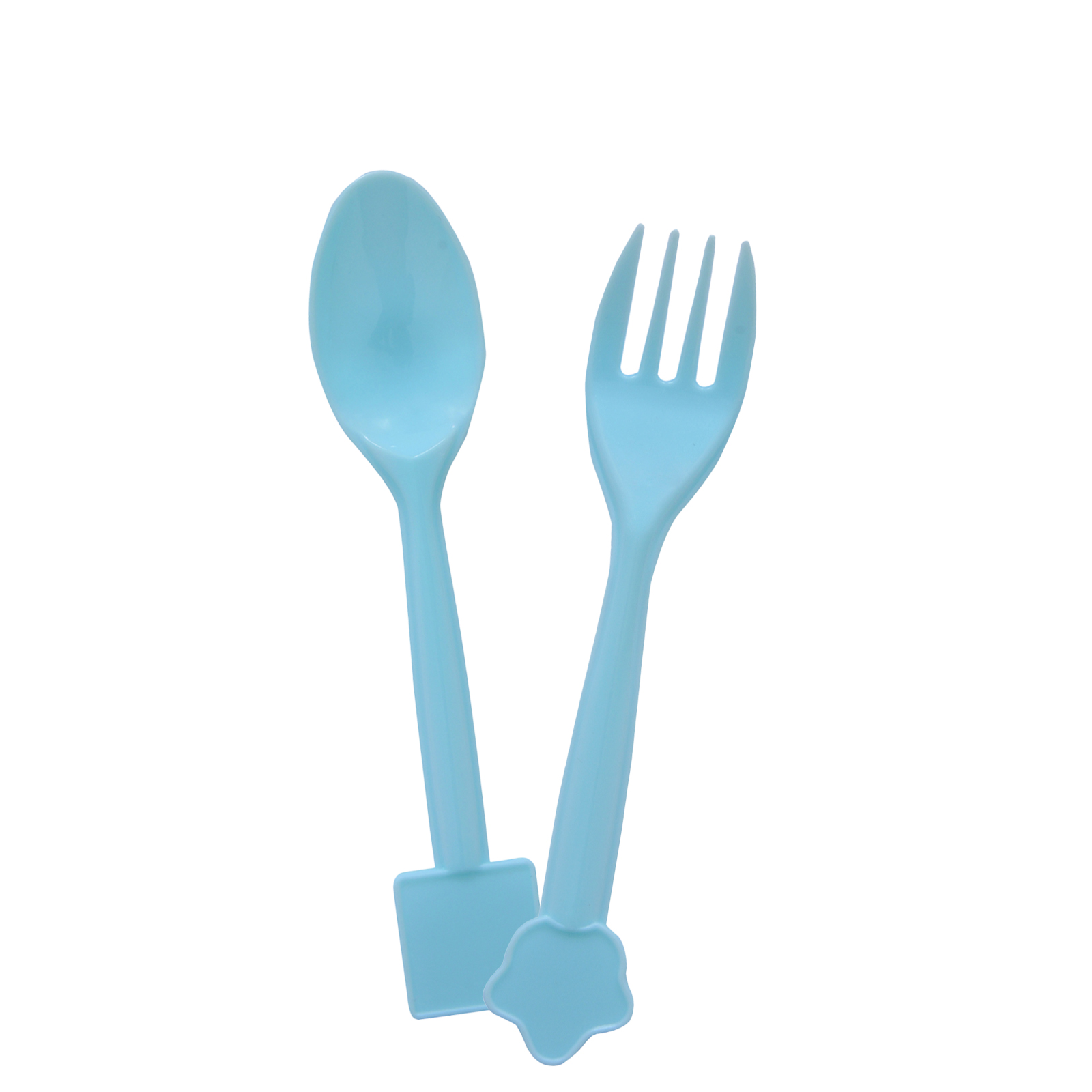 6 Pairs of Light Blue Spoon and Fork Disposable Party Tableware – Party ...