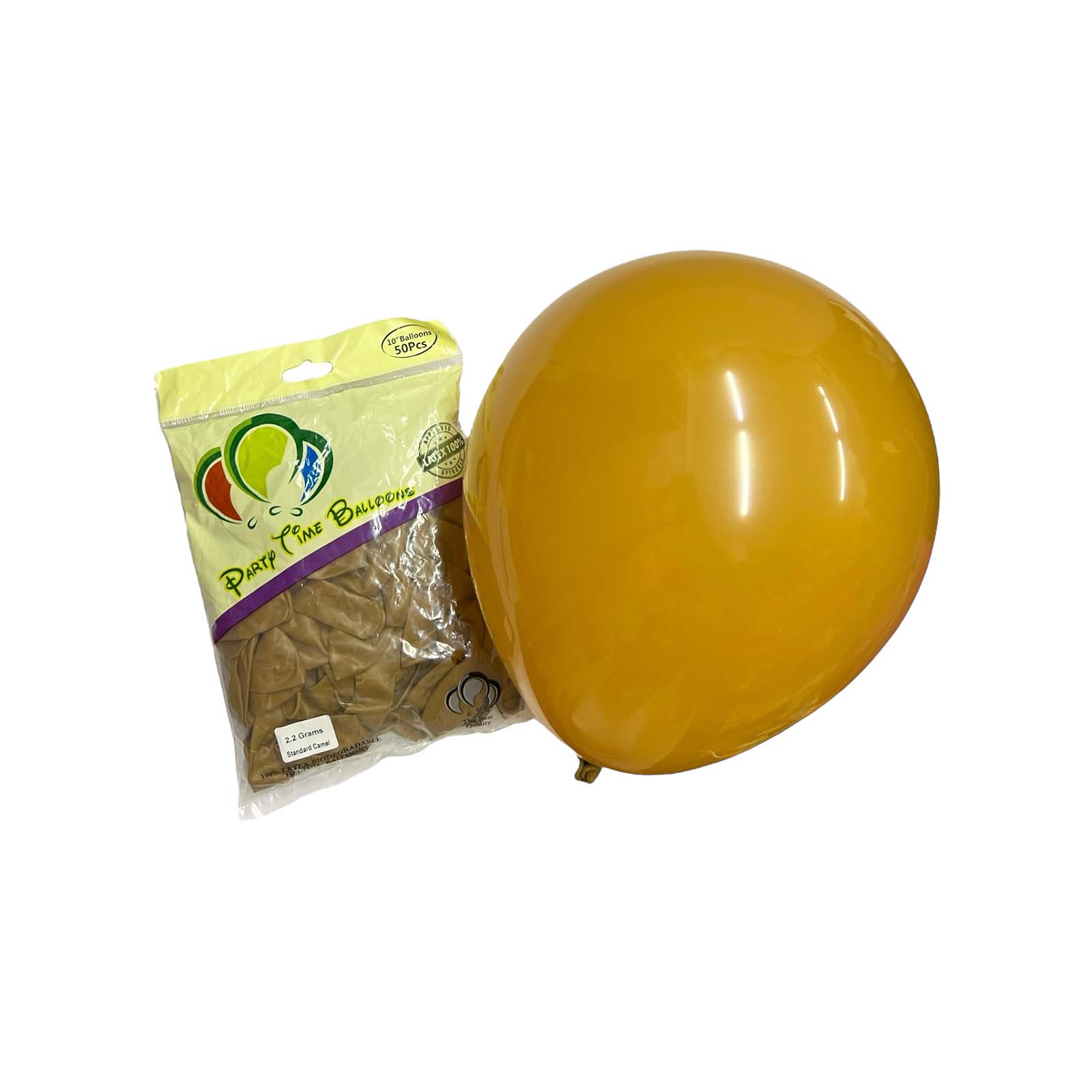50-Pieces 10″ Standard Camel Latex Balloon – Party Time Dubai