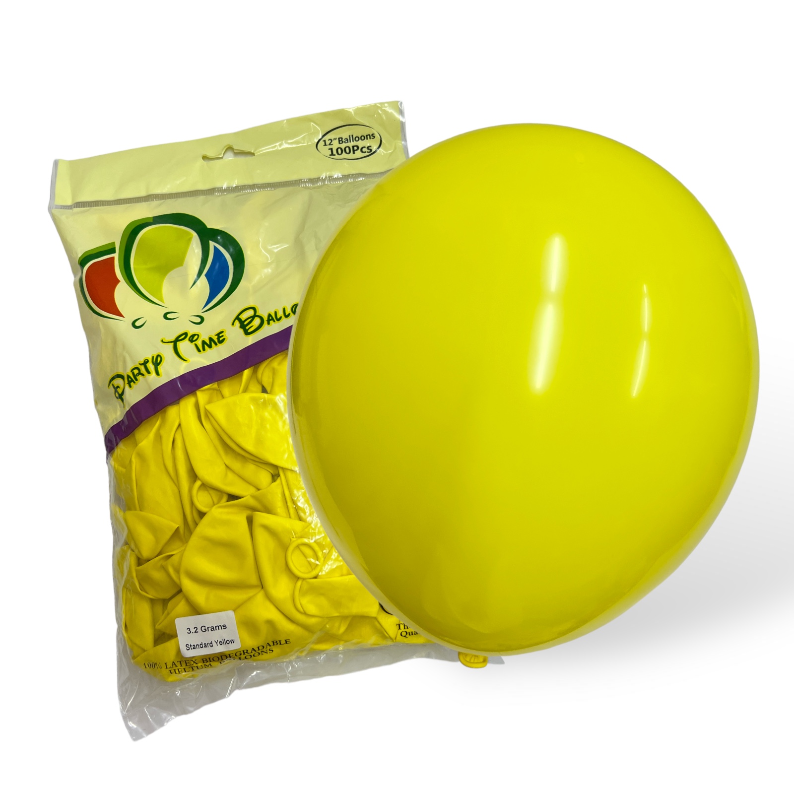 100-Pieces 12″ Standard Yellow Latex Balloon – Party Time Dubai