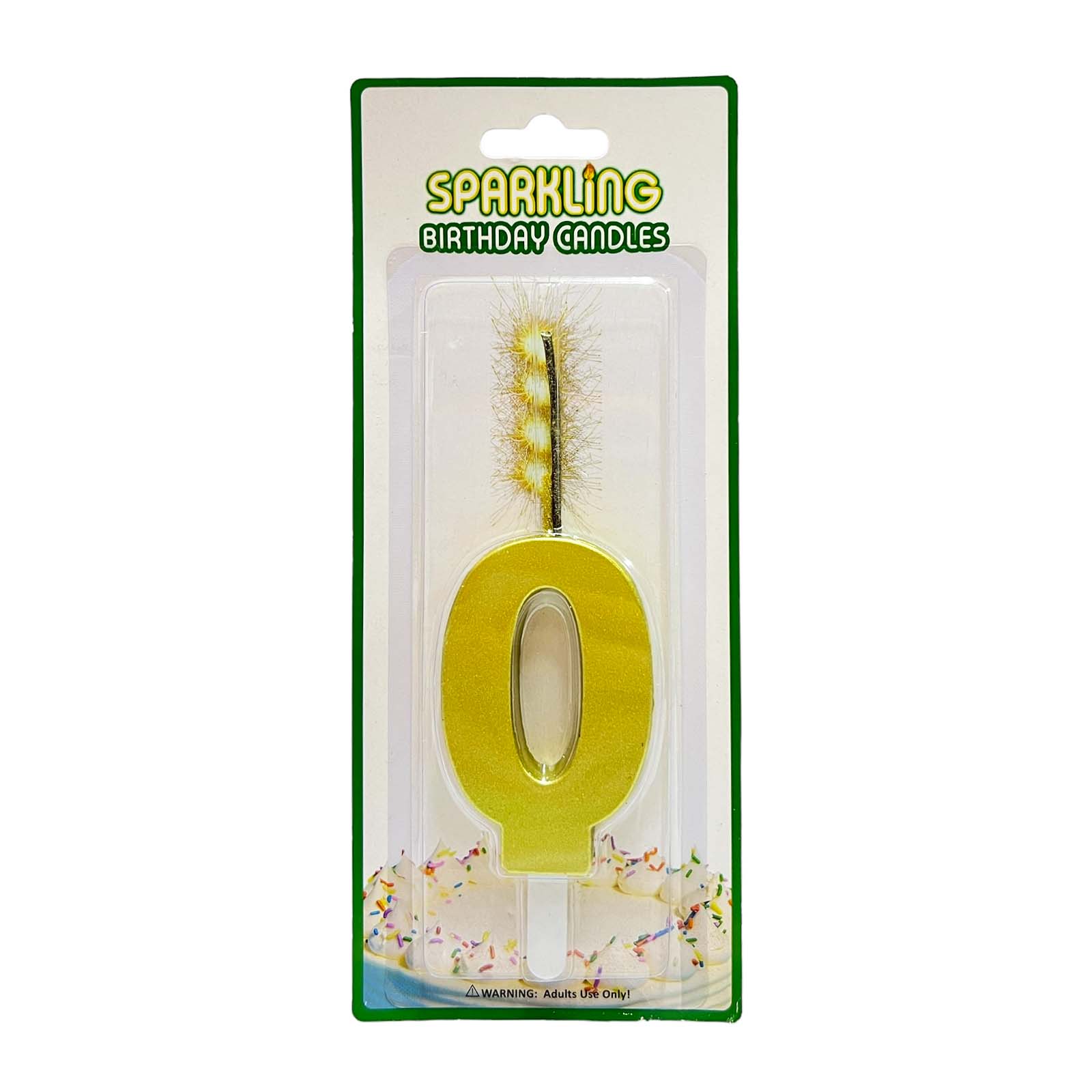 Number 0 Sparkling Candles, Gold – Fun Birthday Candles Cake Decoration ...