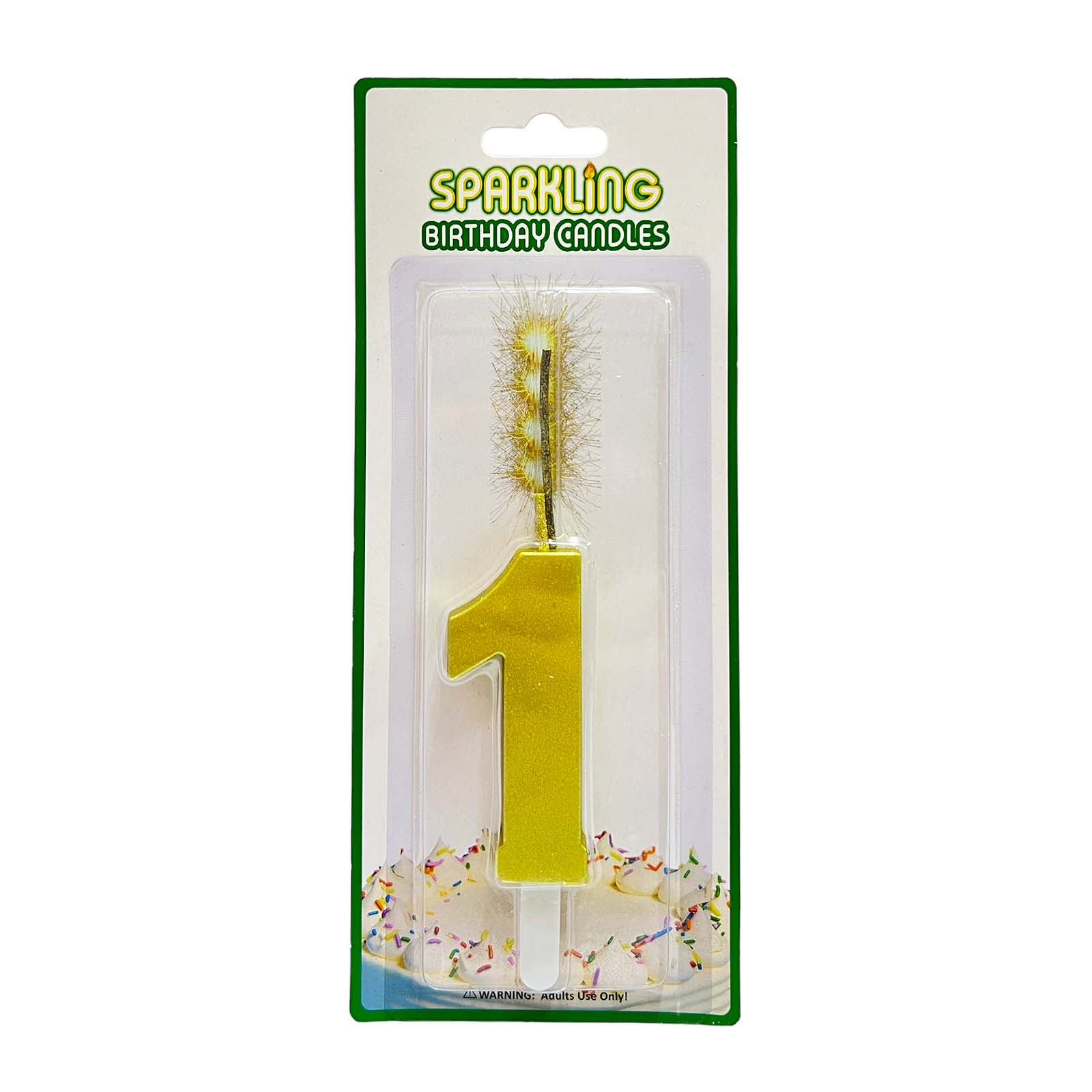 Number 1 Sparkling Candles, Gold – Fun Birthday Candles Cake Decoration ...