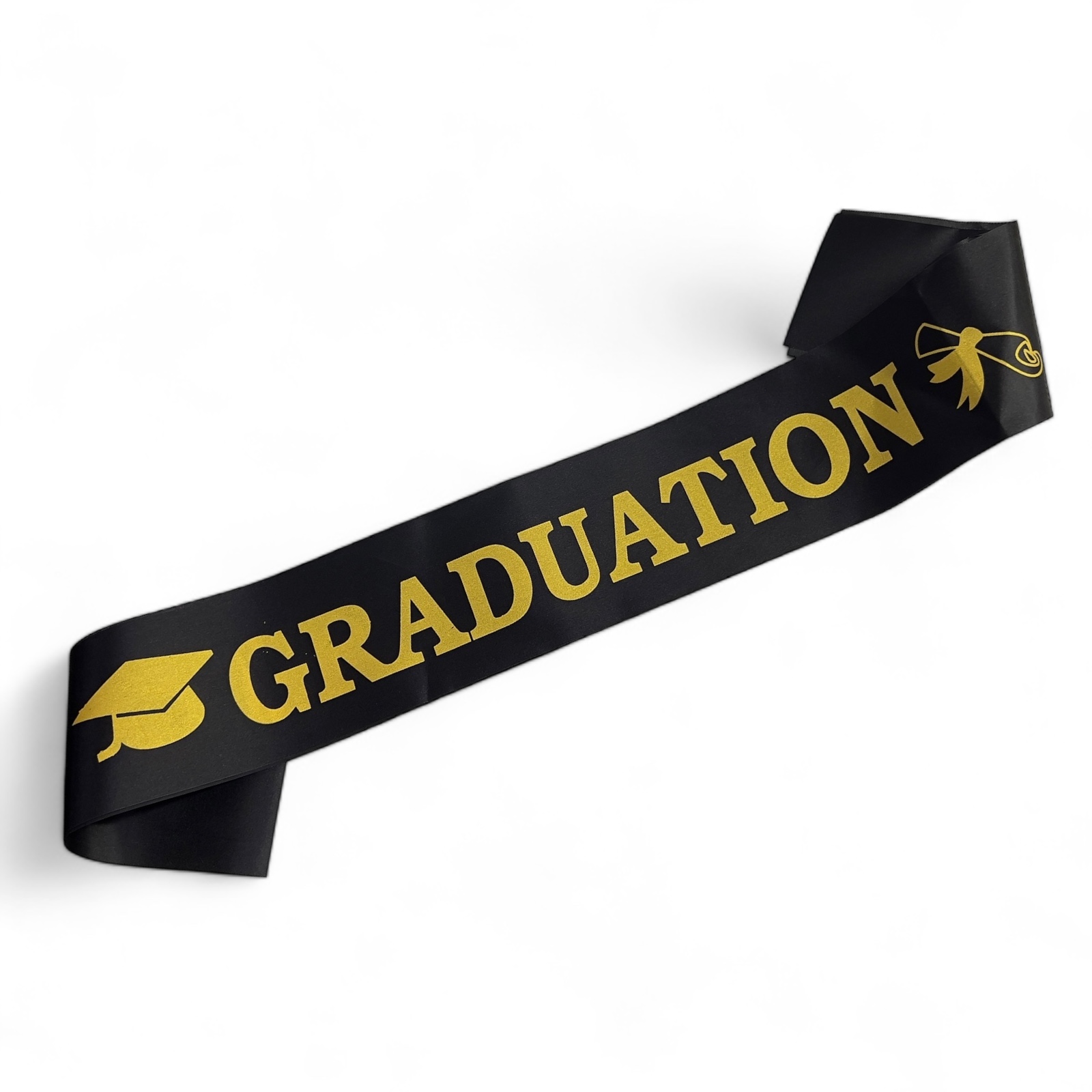 1pc Black & Gold Graduation Sash, “GRADUATION” – Party Time Dubai