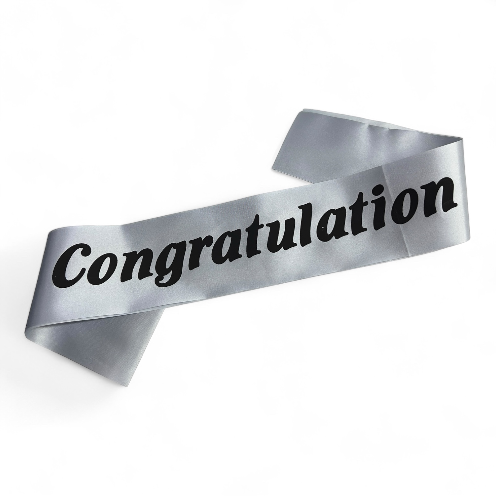 1pc Silver & Black Graduation Sash, Congratulations Sash – Party Time Dubai
