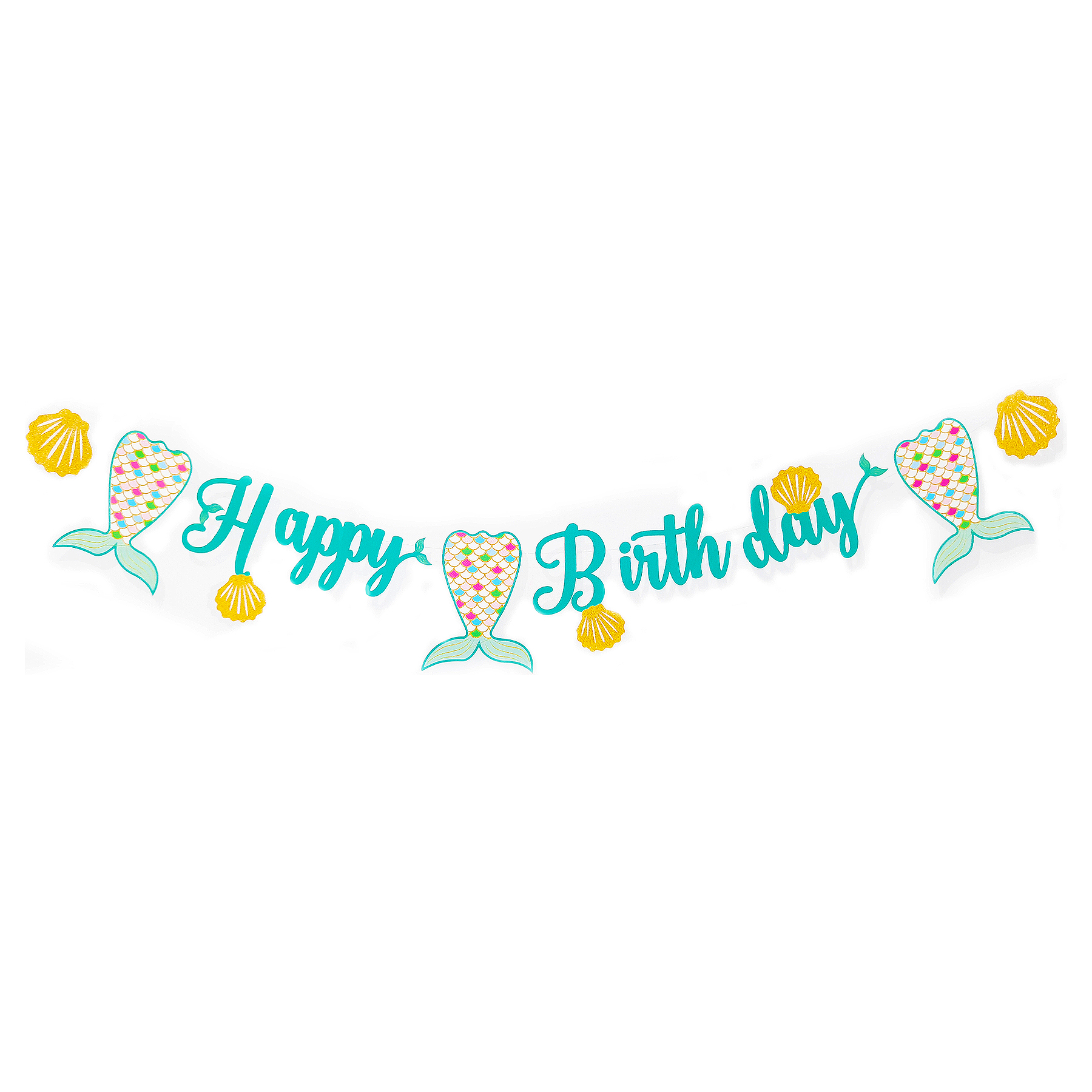 Mermaid Happy Birthday Banner, Under The Sea Birthday Party Decoration ...