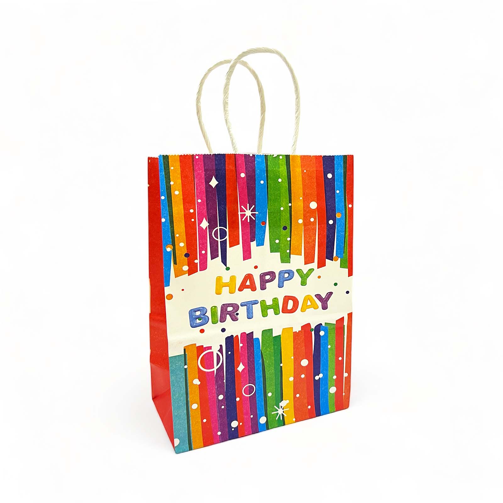 12-Pieces 22x15x8cm Rainbow Happy Birthday Paper Bags – Birthday Party ...