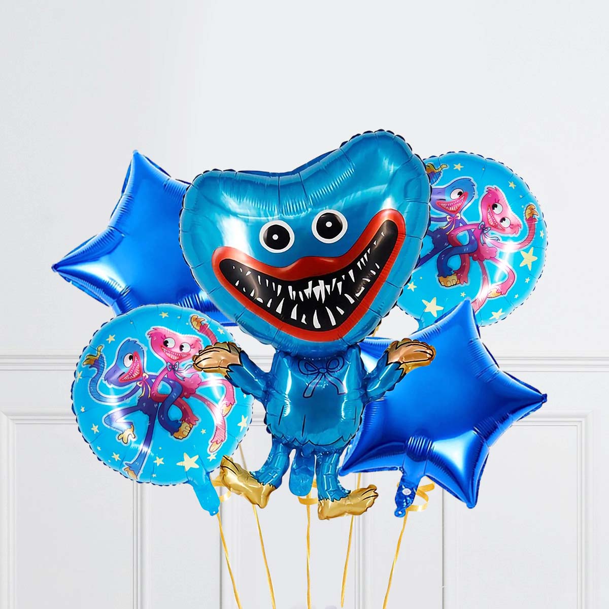 5pcs Poppy Playtime Huggy Wuggy Foil Balloons Set, Birthday Balloons ...