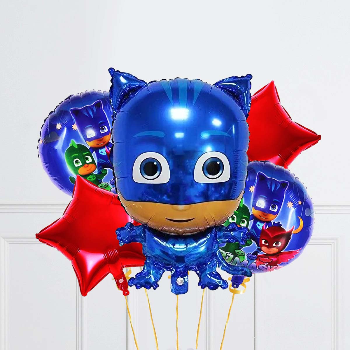5pcs Pj Masks Foil Balloons Set, Birthday Balloon Bouquet – Party Time ...