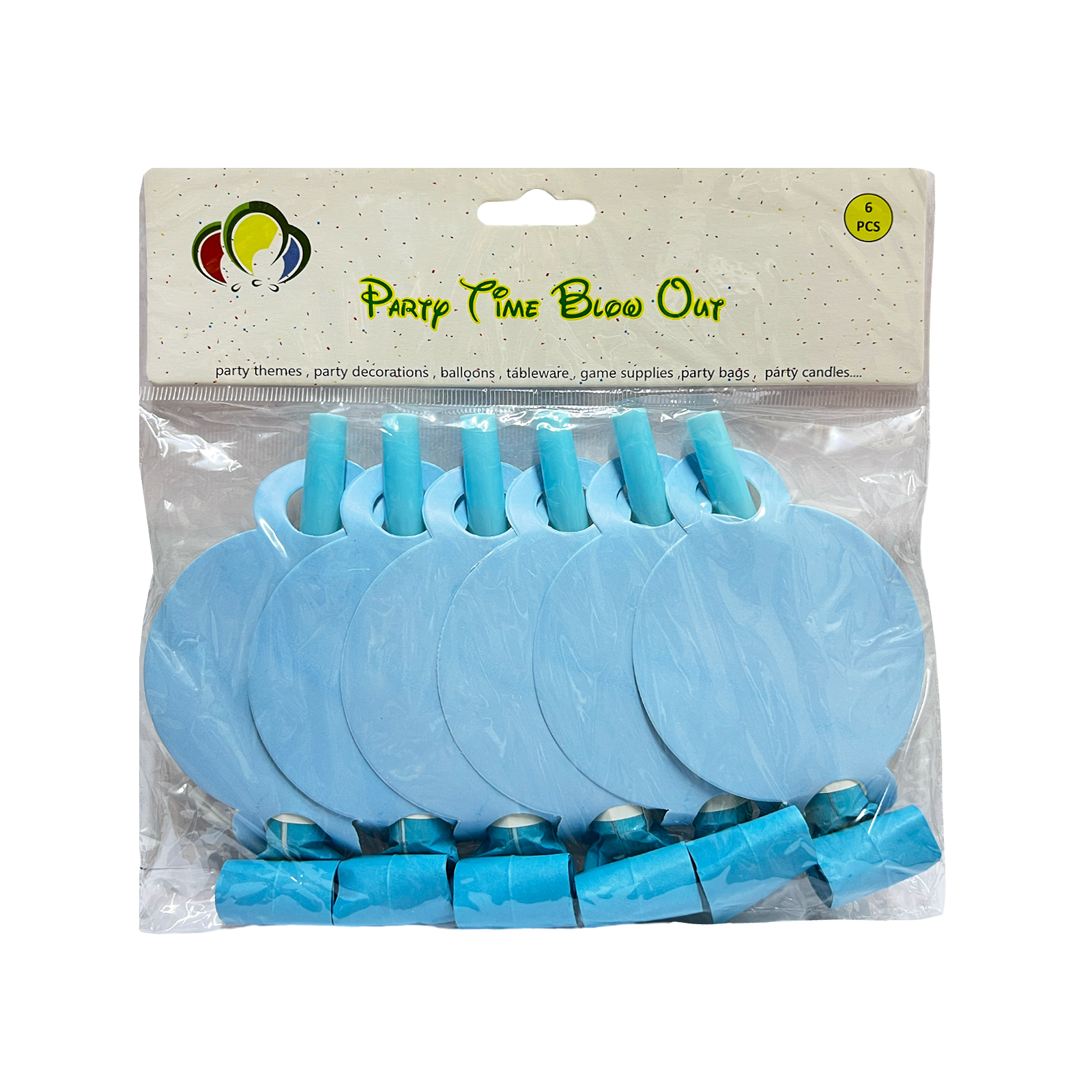 6-Pieces Light Blue Party Blowouts – Birthday Party Favors – Party Time ...