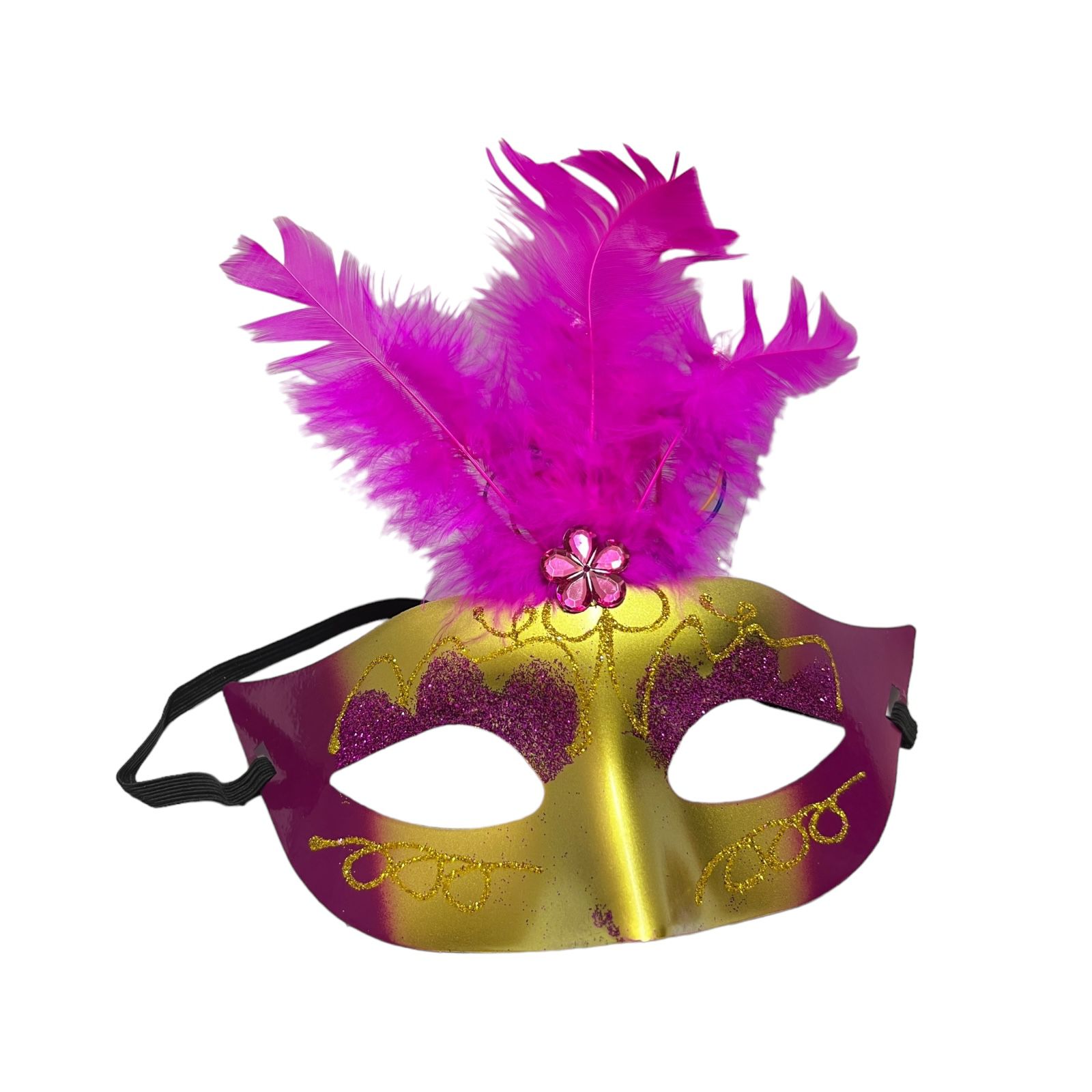 Pink & Gold Masquerade Eye Mask with LED – Costume Accessories – Party ...