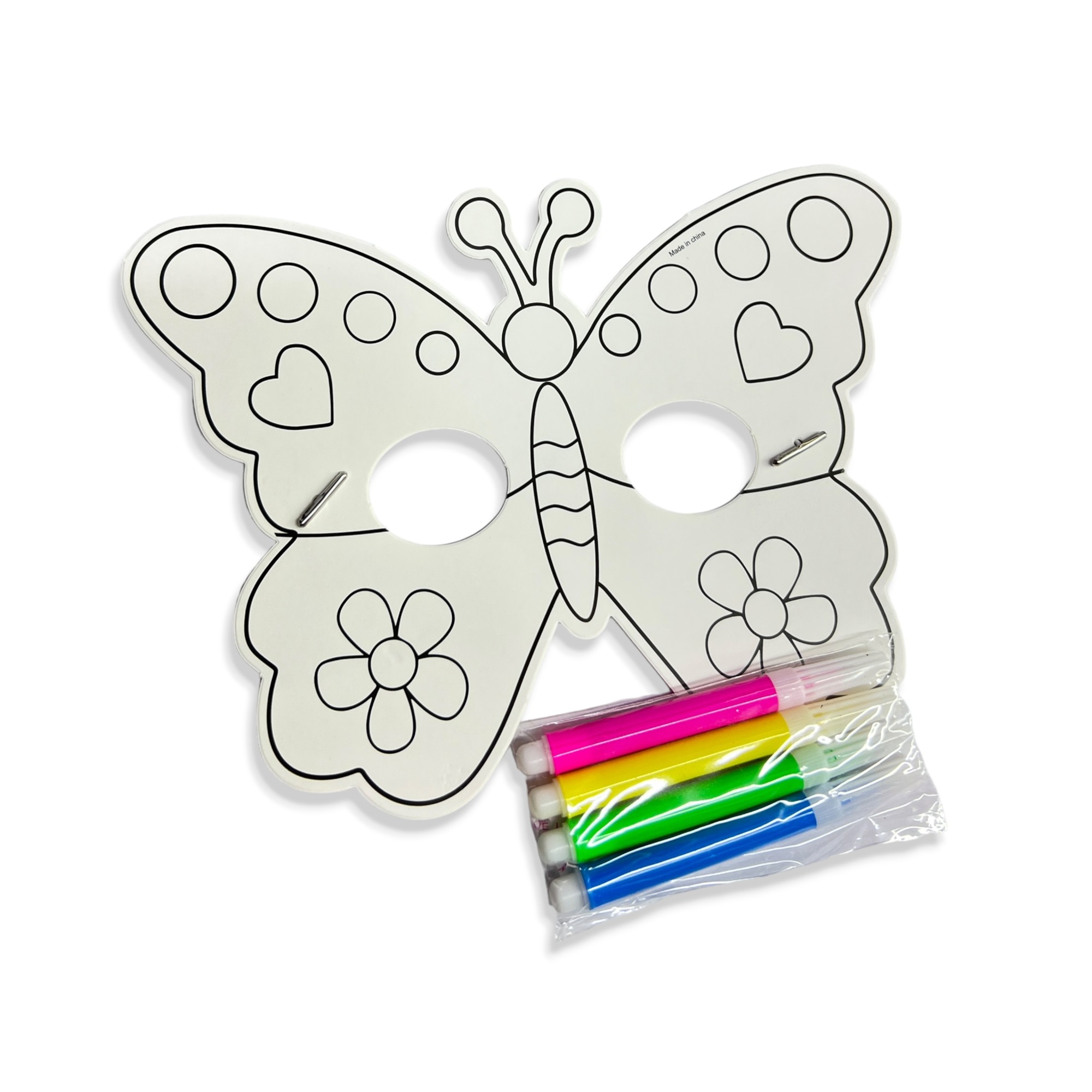 1-Piece DIY Coloring Butterfly Mask, Kid’s Arts & Crafts Kit – Party ...