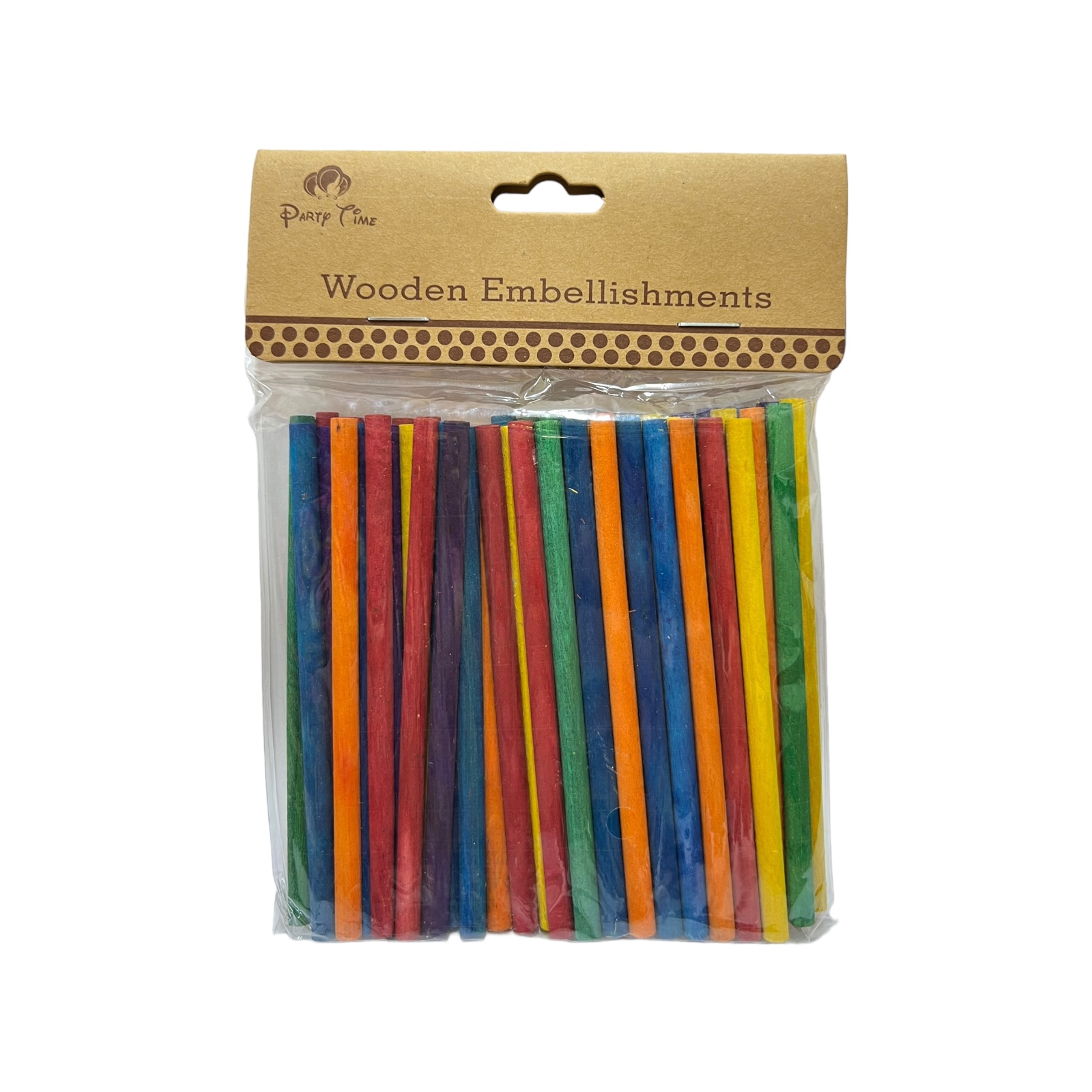 50-Pieces 10cm Colorful Mini Dowel Rods Wooden Sticks, DIY Arts ...