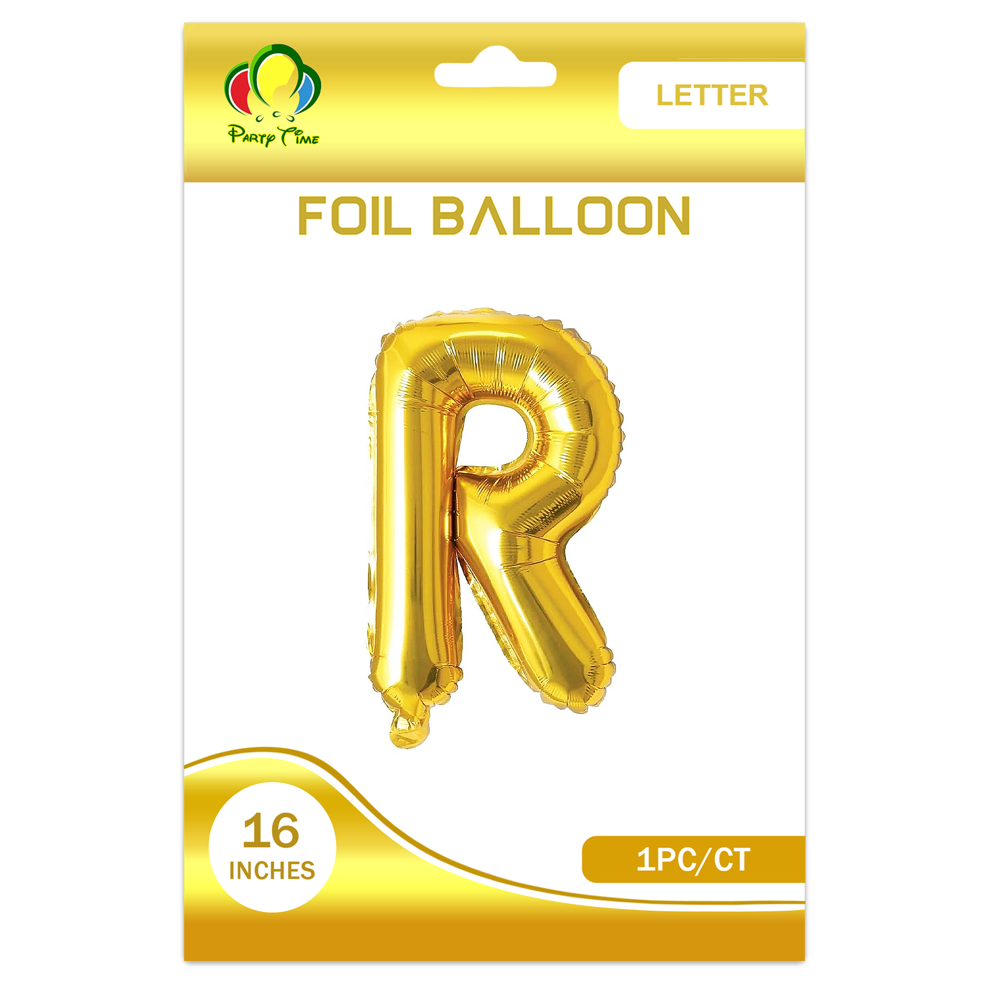 16″ Letter R Foil Balloon, Gold – Party Time Dubai
