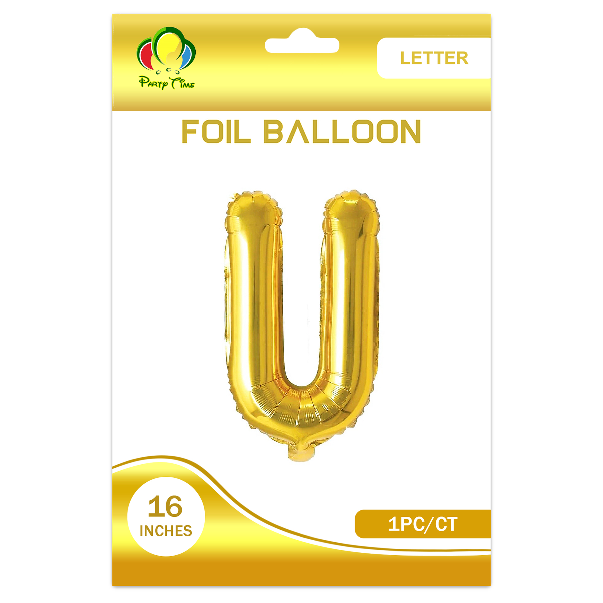 16″ Letter U Foil Balloon, Gold – Party Time Dubai