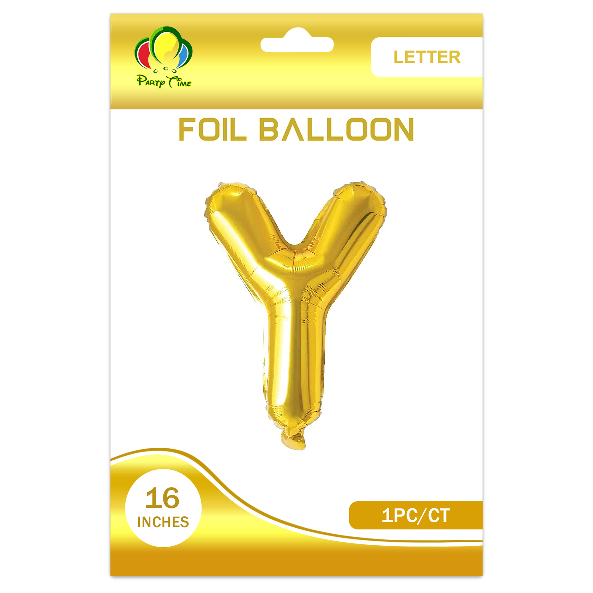 16″ Letter Y Foil Balloon, Gold – Party Time Dubai