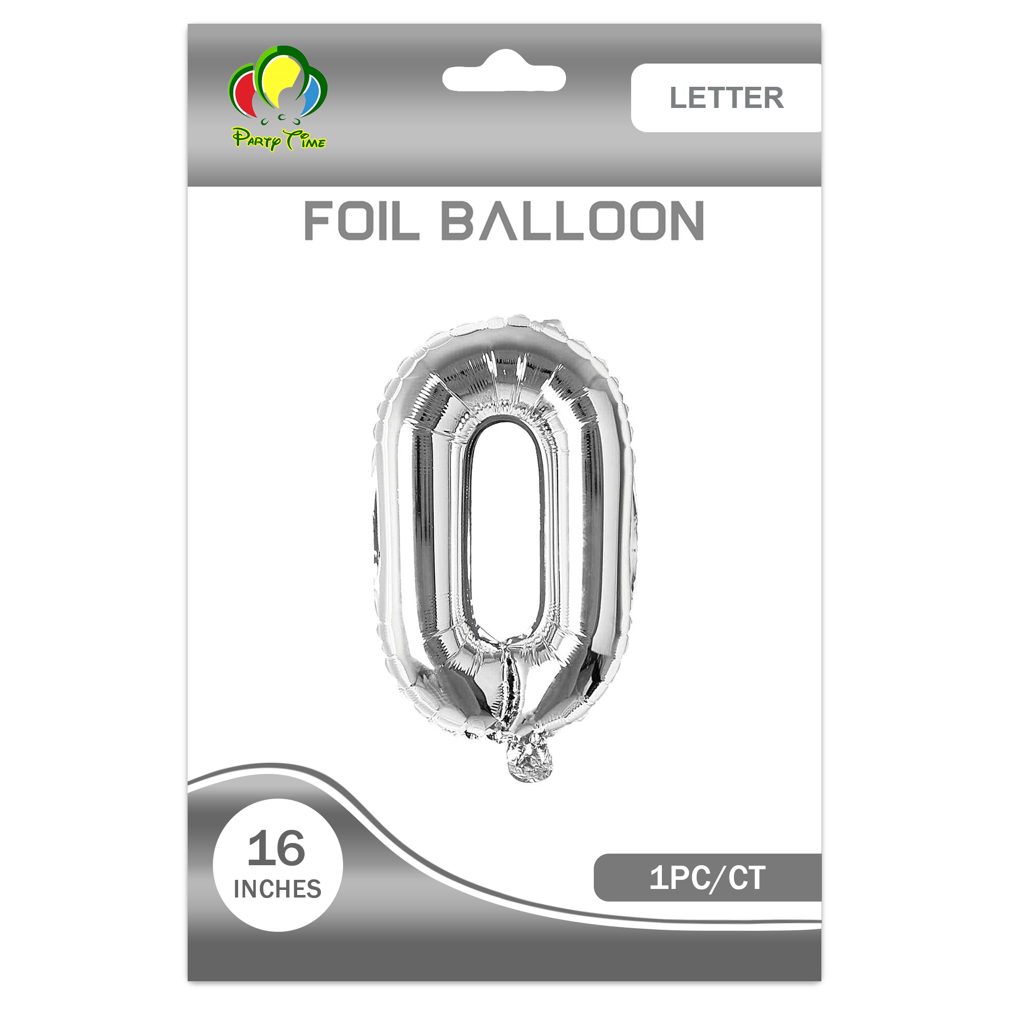 16″ Letter O Foil Balloon, Silver – Party Time Dubai