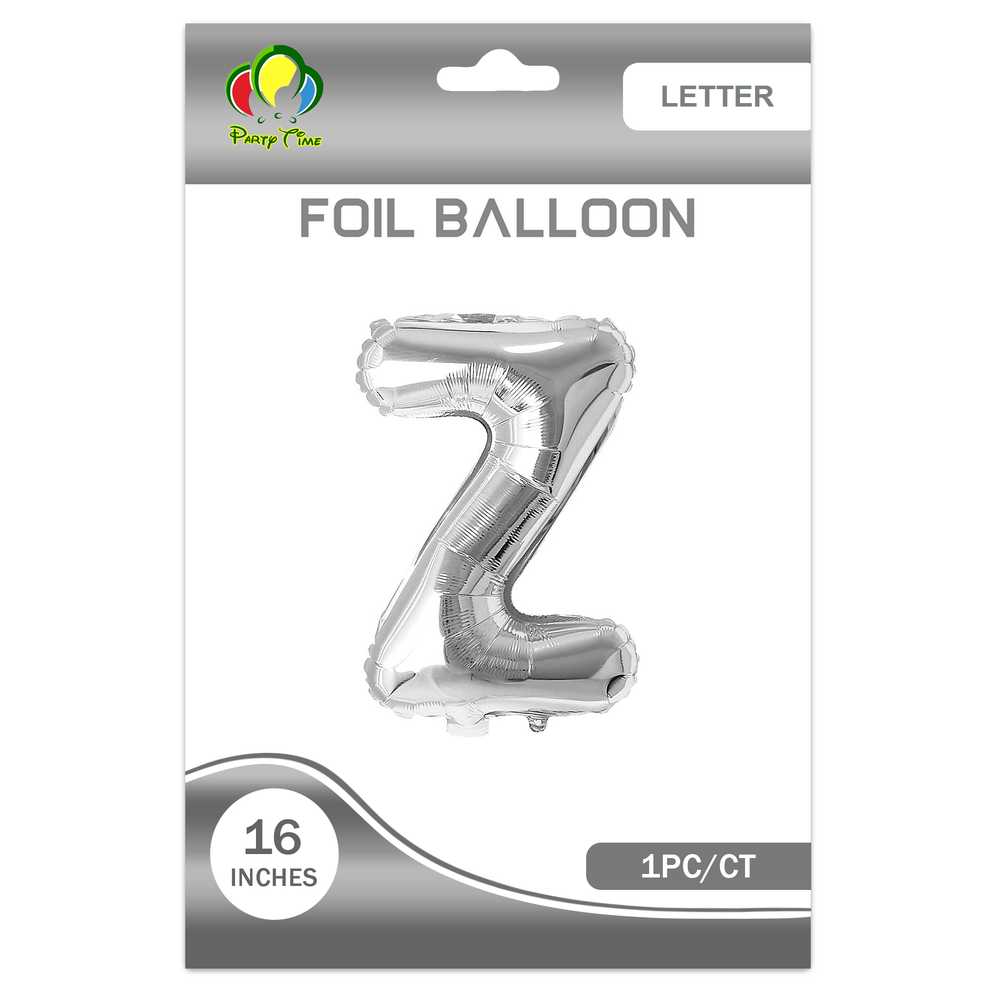 16″ Letter Z Foil Balloon, Silver – Party Time Dubai