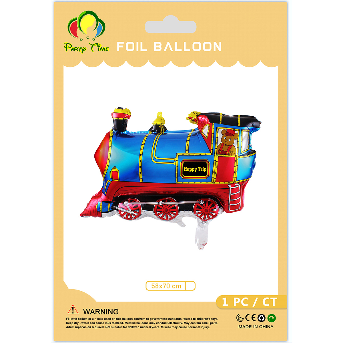 1-Piece 58x70cm Train Foil Balloon – Party Time Dubai