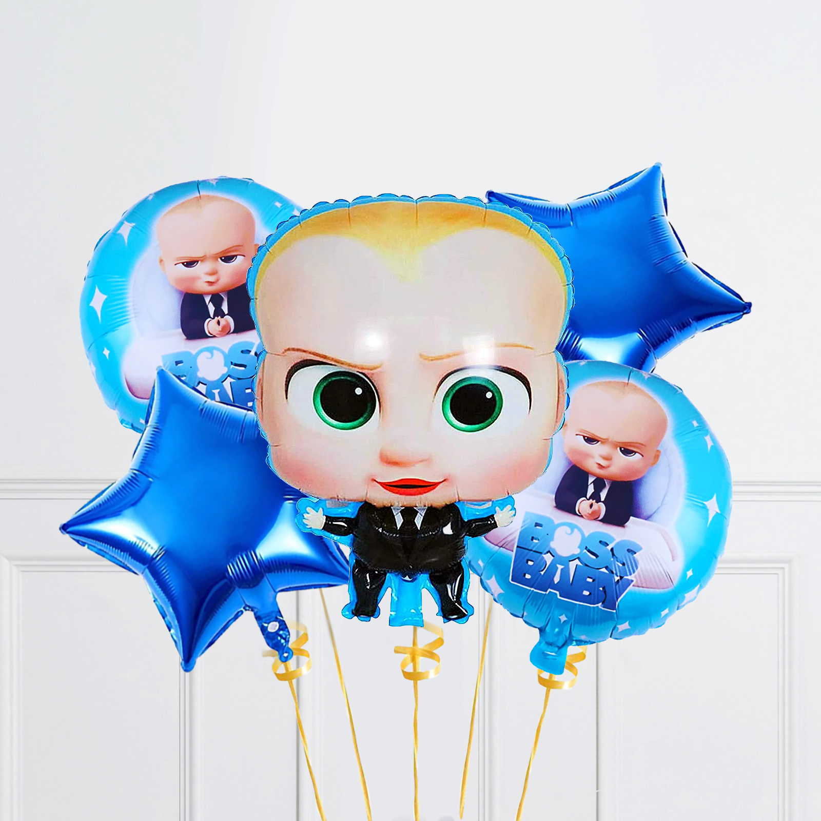 5pcs Boss Baby Foil Balloons Set, Birthday Balloon Bouquet – Party Time ...