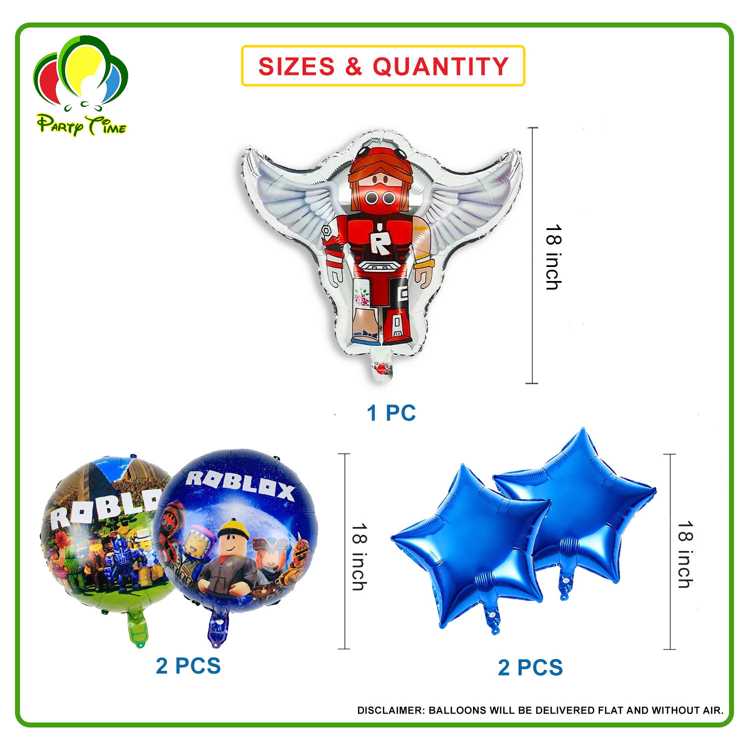 5pcs Roblox Foil Balloons Set, Birthday Balloon Bouquet – Party Time Dubai